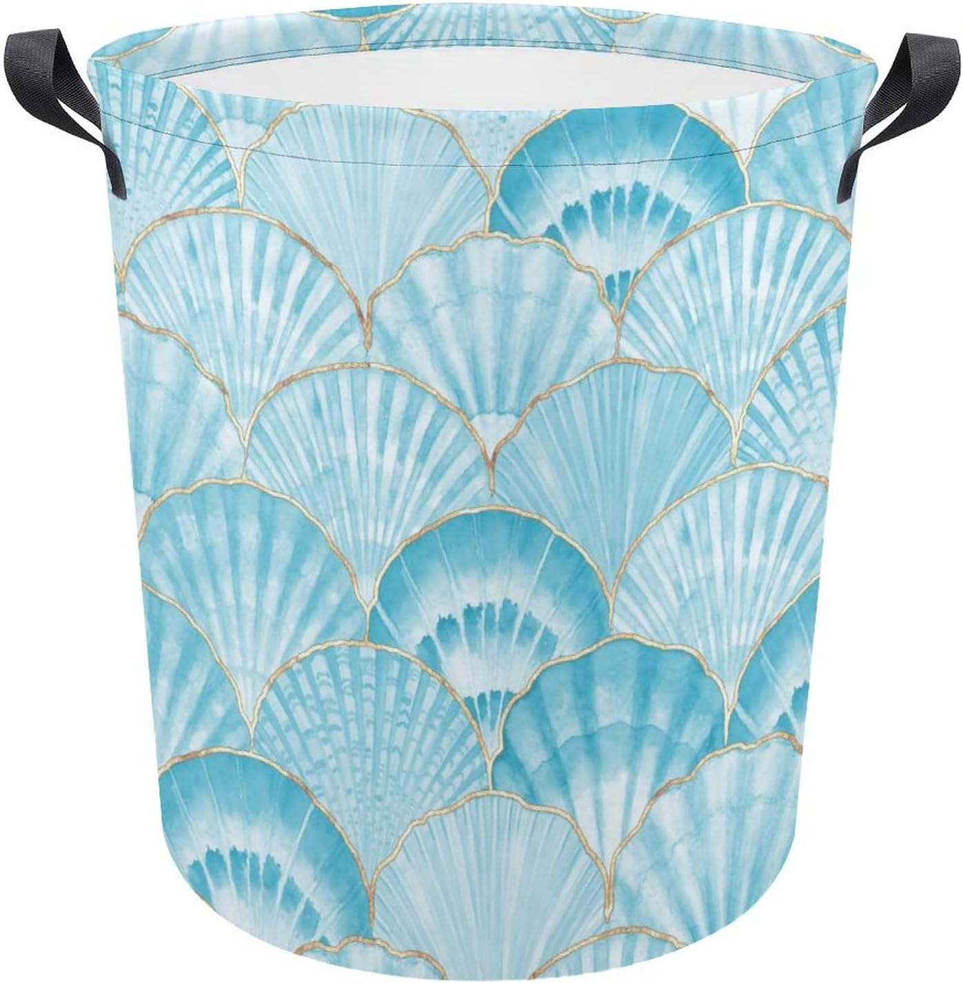 Amazon.com: MEIKKO Laundry Basket Small Ocean Seashell Waterproof ...