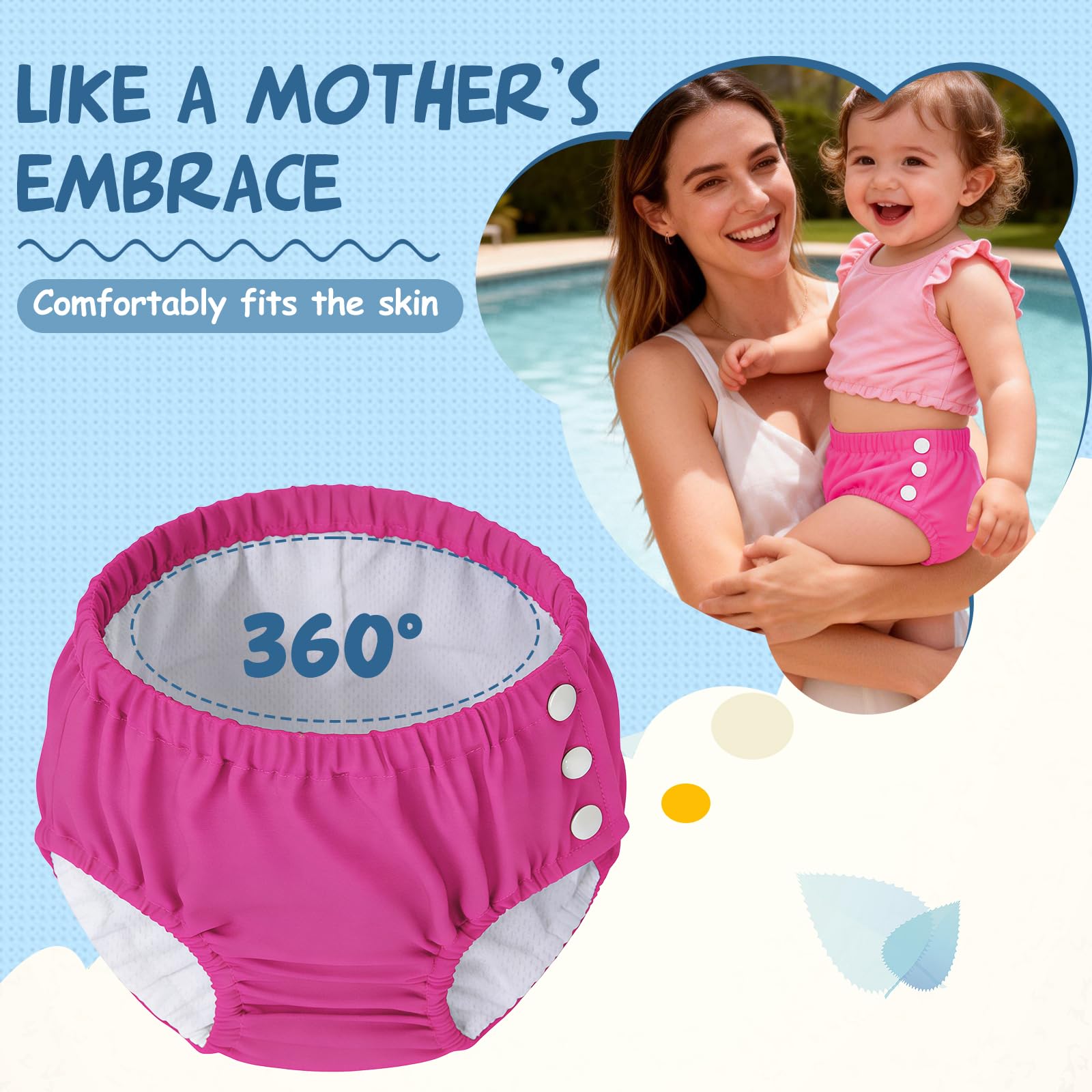 Snapklik.com : 2PCS Reusable Swim Diapers - Toddler Baby Swim Diaper ...