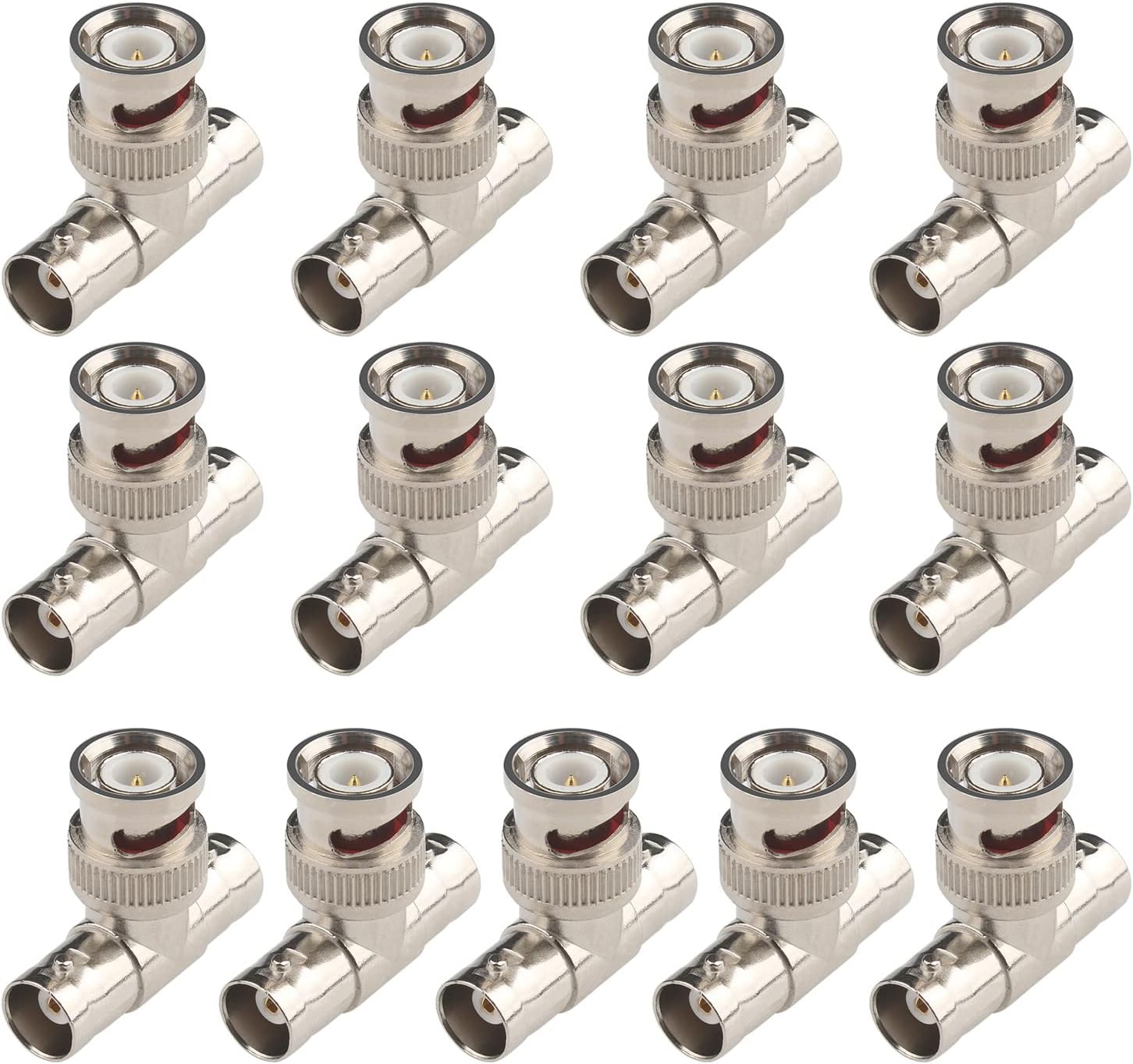 Fanbalunke BNC-Splitter-Adapter, 13 Stück, BNC-Stecker auf 2 Koaxial-Buchsen, BNC-Dreifach-T ...