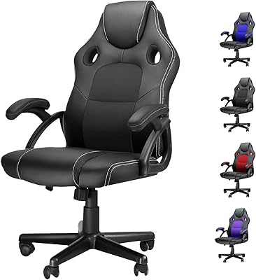 Amazon.com: SUKIDA Light Blue Gaming Chair with Footrest - Game Chair ...