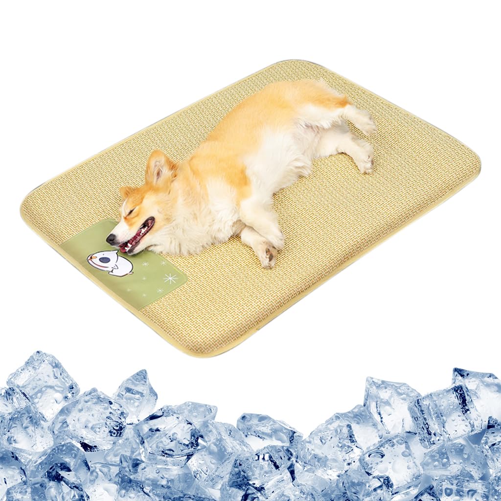 Qpets® Dog Cat Summer Mat & Sleeping Pad Rattan Pad Cool Summer Pad ...