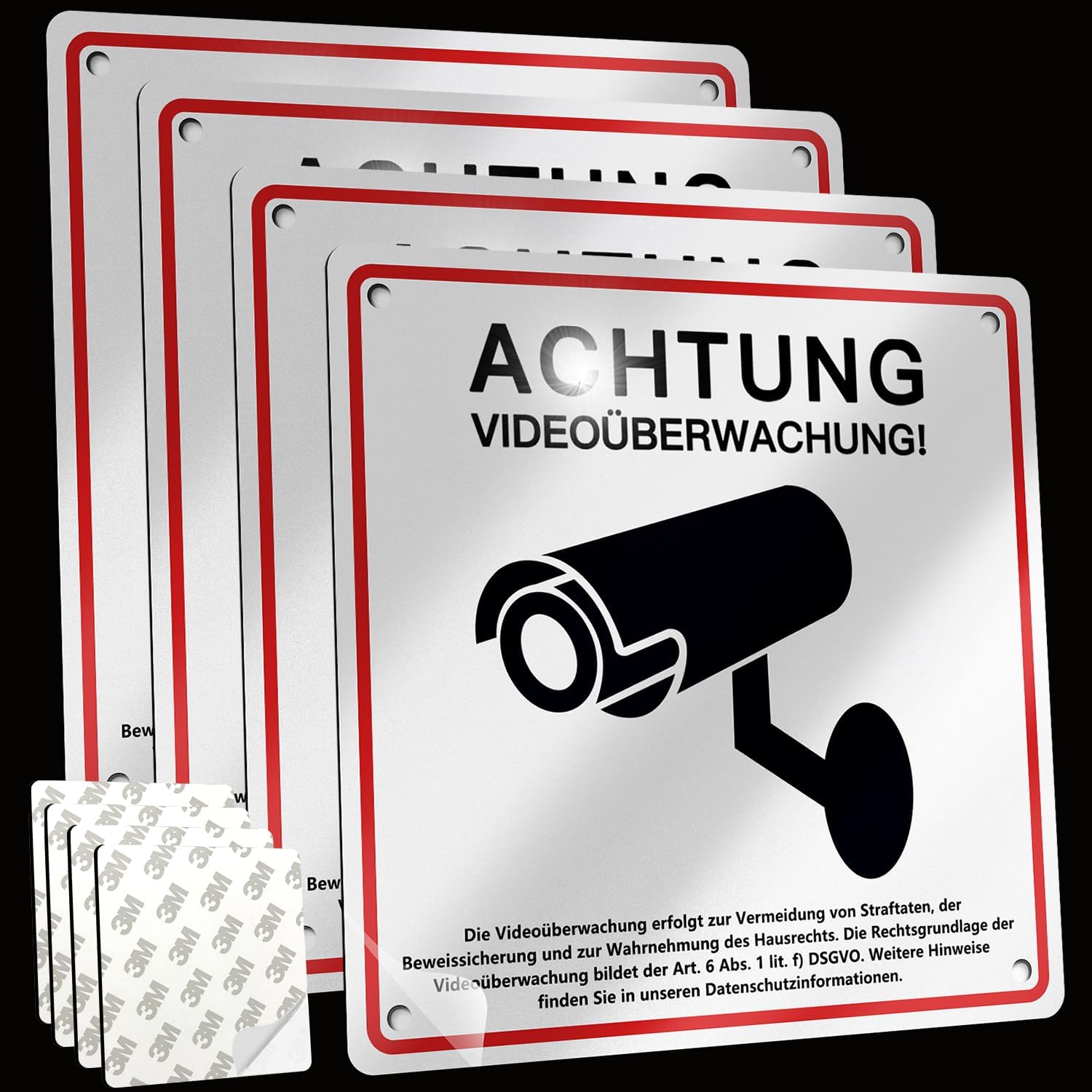 Achtung Videoüberwachung DSGVO BDSG Datenschutz Info Blau Video ...