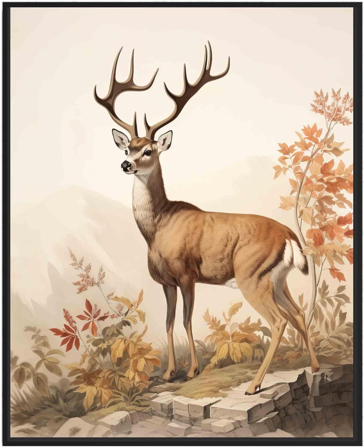 Amazon.com: Vintage Art Print: Retro Deer Wall Art (11x14 Inches ...