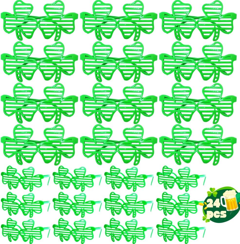 Amazon.com: 24Pcs St. Patrick's Day Shamrock Shutter Sunglasses, Irish ...