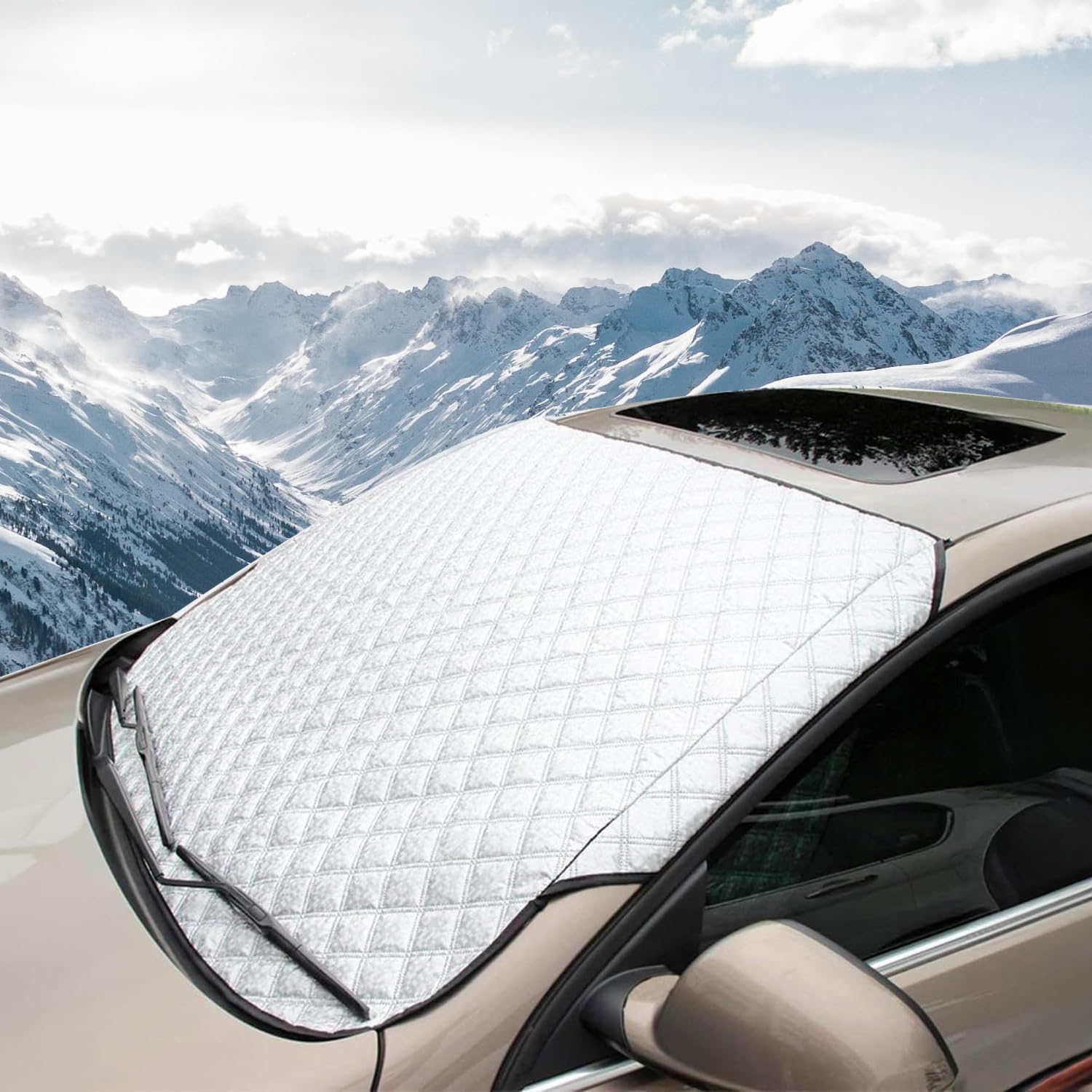 ELVYNIA Car Windshield Cover for Winter - Heavy Duty Ultra Thick ...