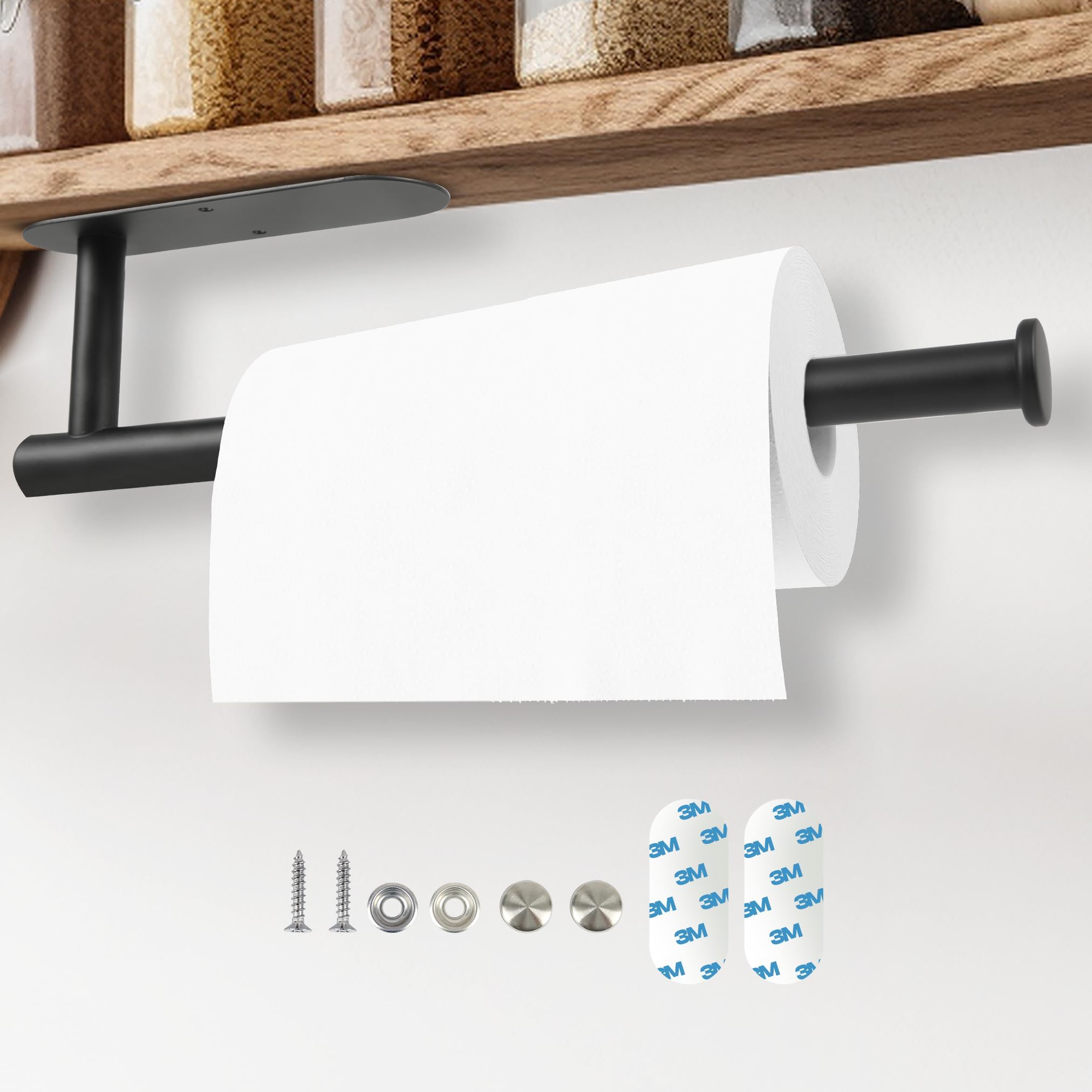 Self Adhesive Kitchen Roll Paper Holder Stainless Steel, by BIIYOOVE ...