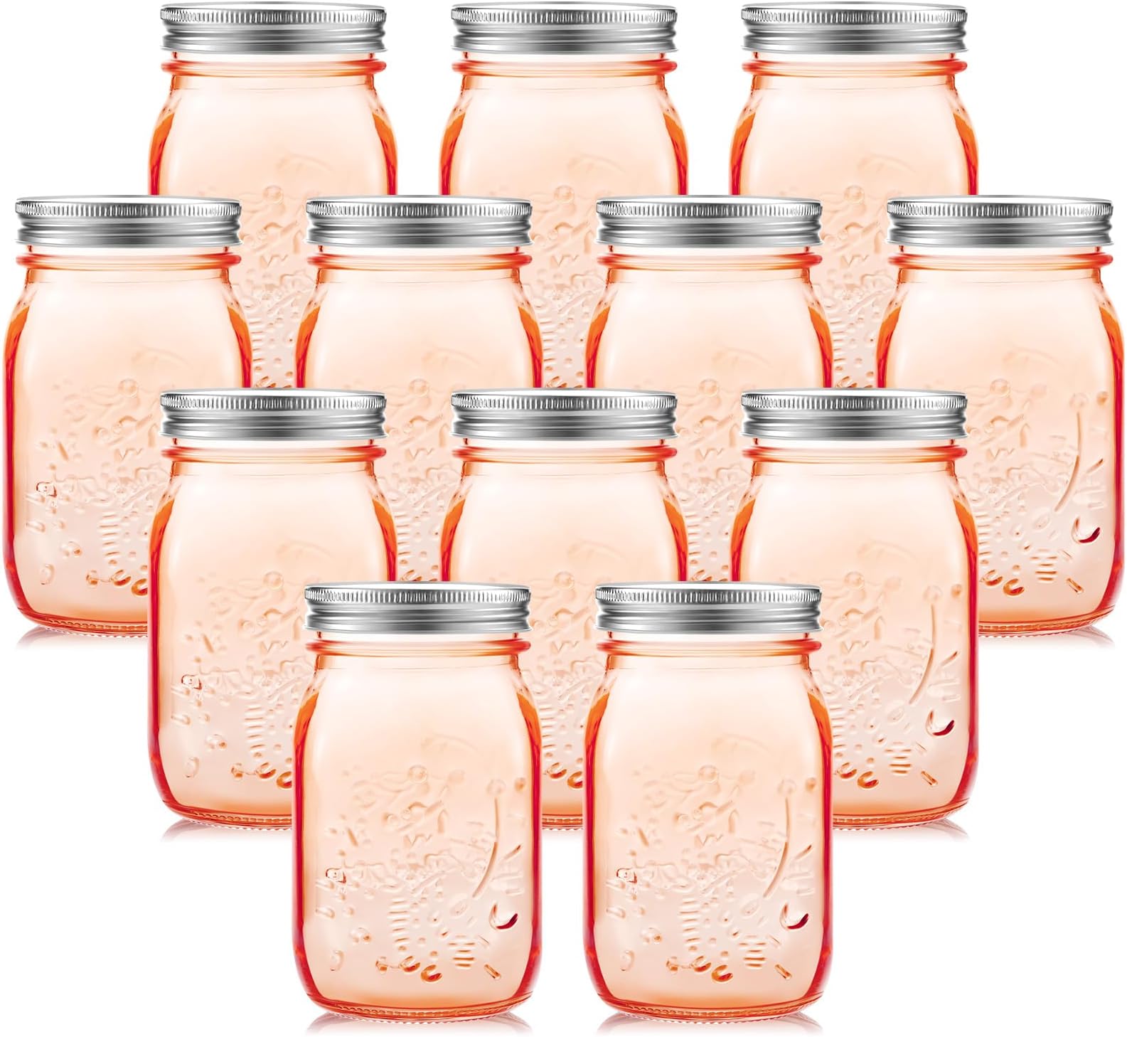Amazon.com: Tessco 12 Pieces 8 oz Colored Mason Jars with Lids Glass ...
