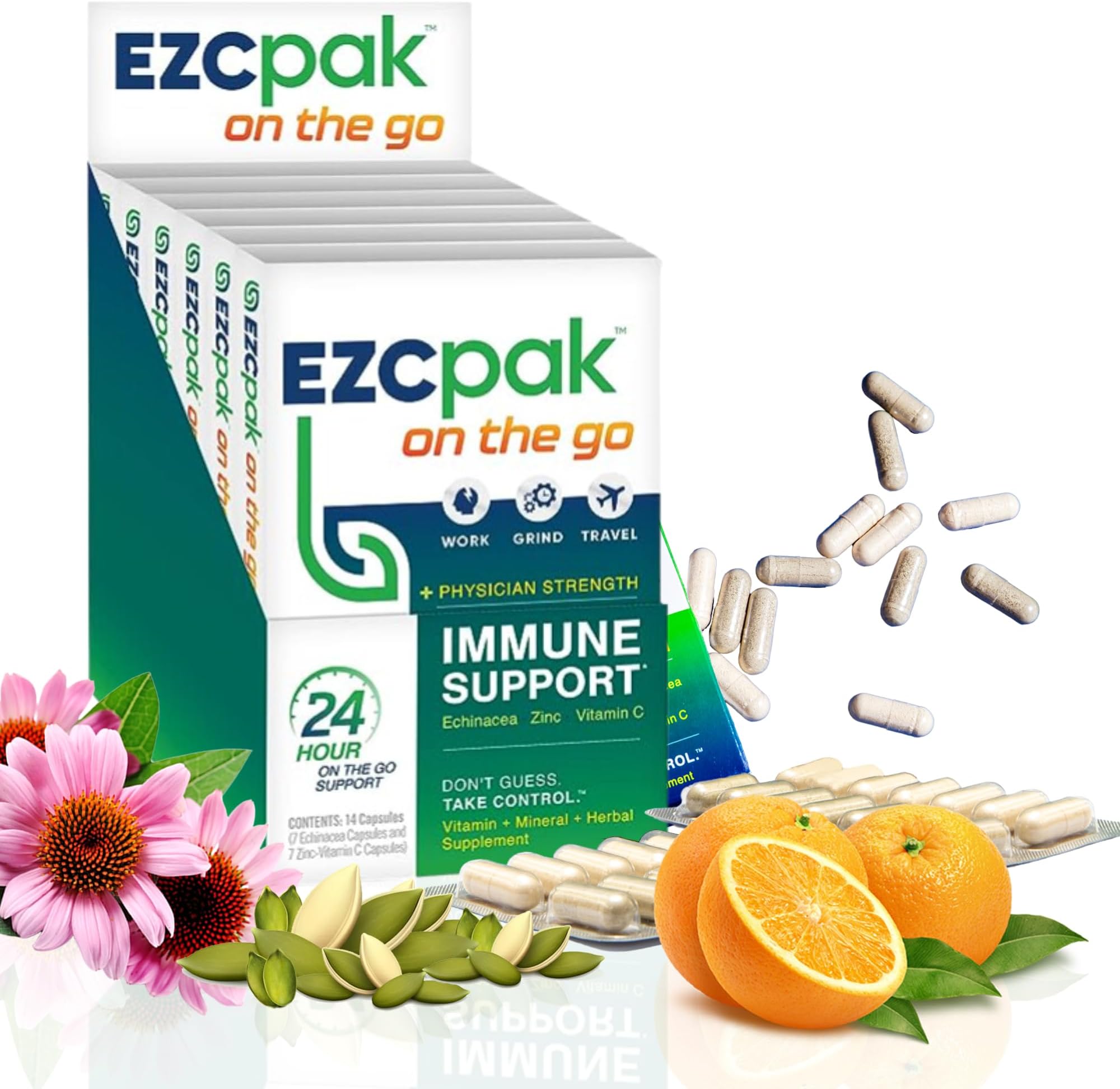 Amazon.com: EZC Pak On The Go Immune System Booster with Echinacea ...