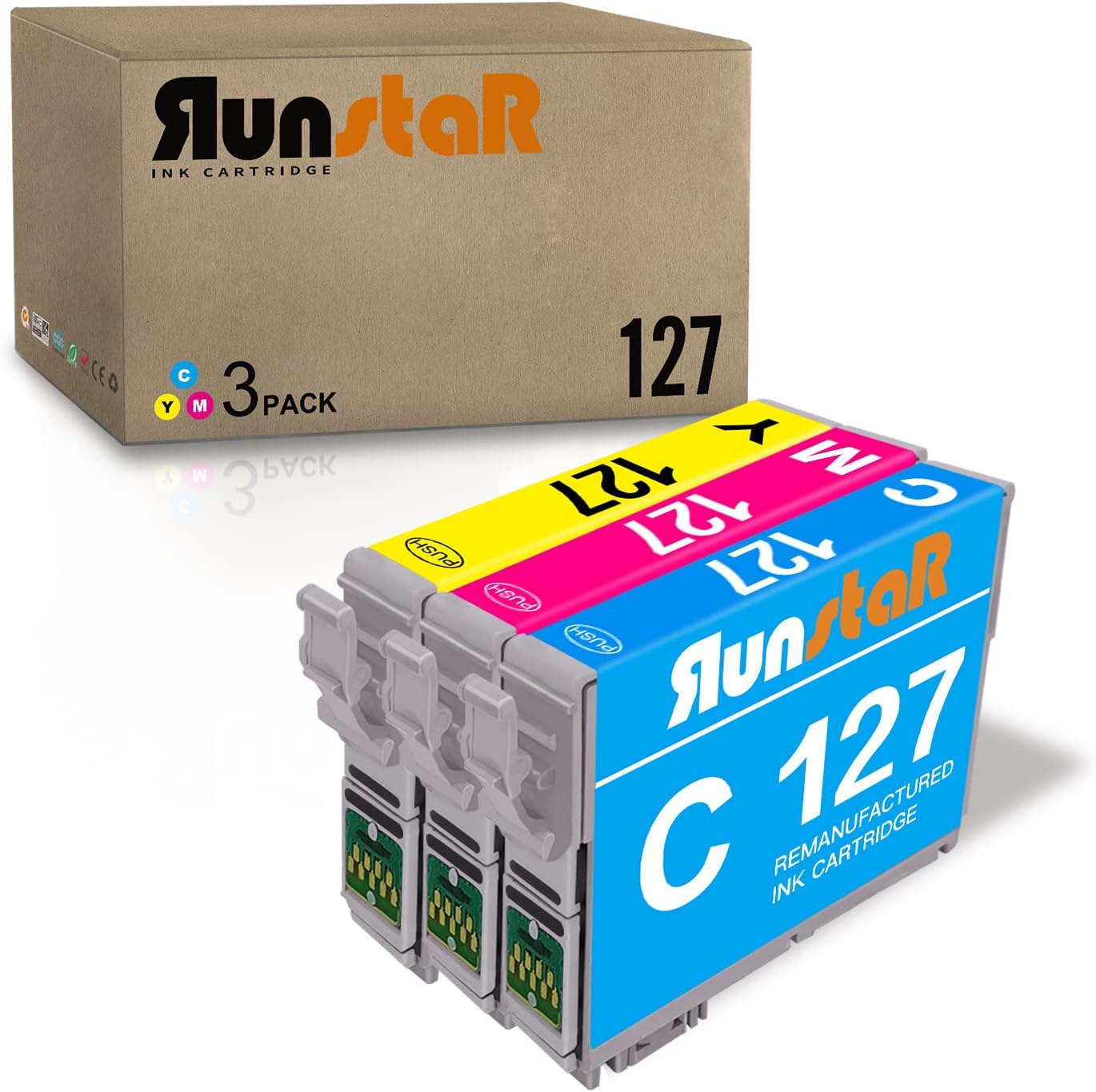 Amazon.com: NoahArk 3 Packs T127 Remanufacture Ink Cartridge ...