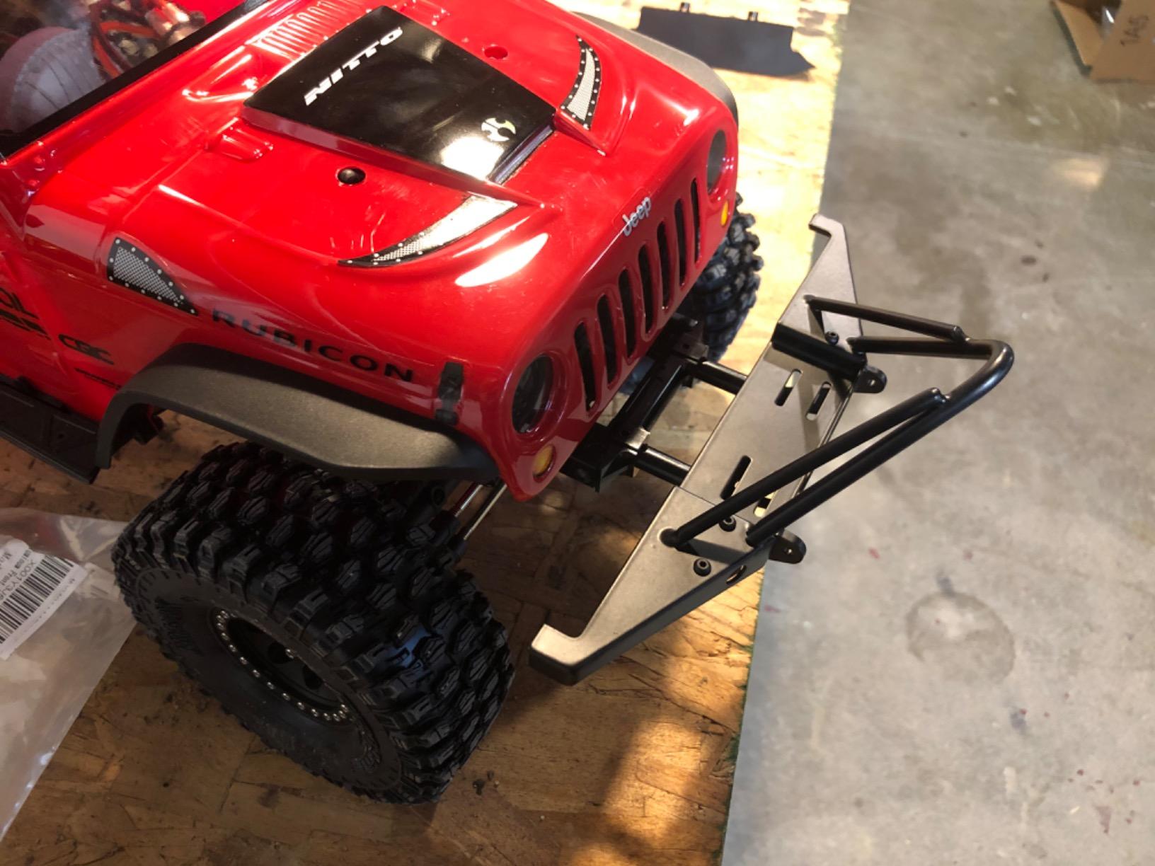 Amazon.com: RCLions Aluminum Alloy Front Bumper with LED Lights&2 Red ...