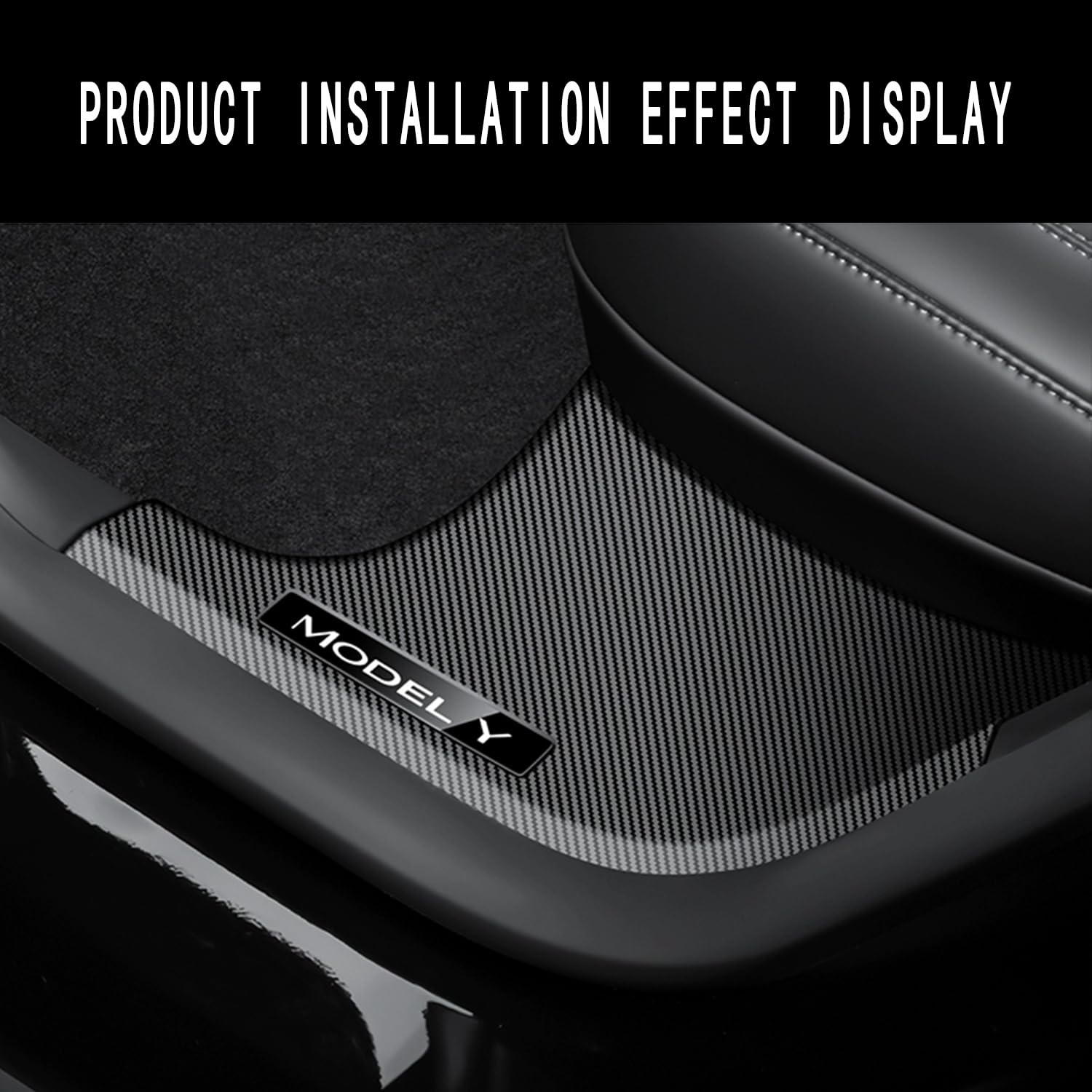 YUDAO CULTURE 4 Pack Tesla Model Y Door Sill Protector, Carbon Fiber ...