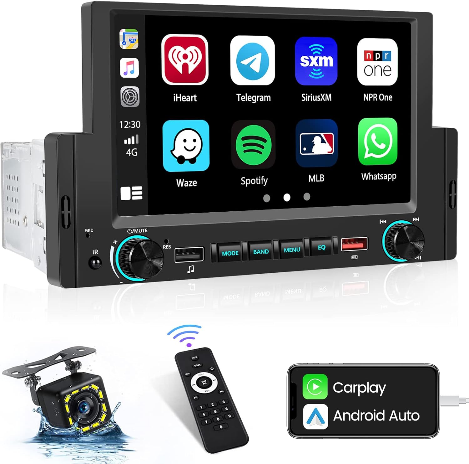 Amazon.com: Hikity Apple CarPlay Car Radio Android Auto, 6.2 Inch ...