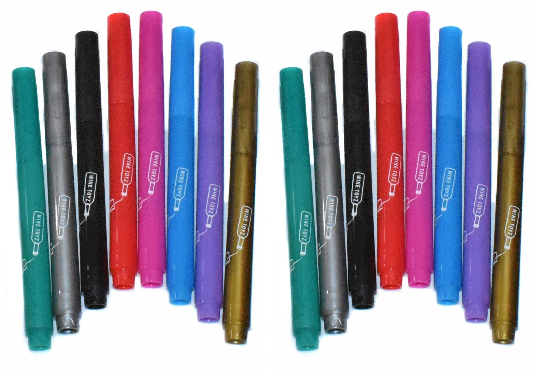 Amazon.com: Wine Toyz Wine Glass Markers - 2 Pack (Set of 8 Wine ...