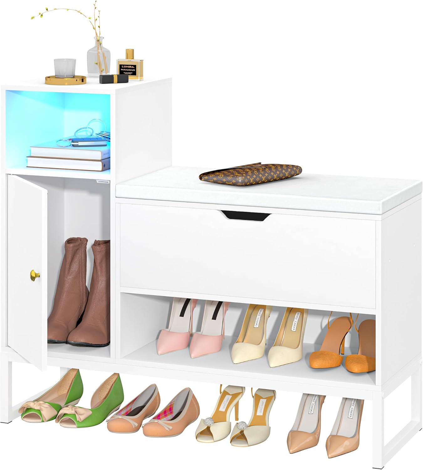 Amazon.com: Reversible Shoe Cabinet Storage for Entryway, Shoe Storage ...