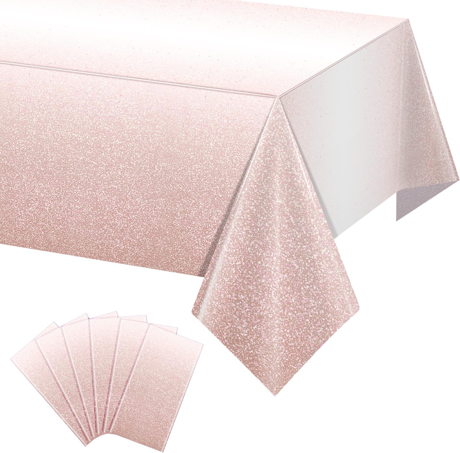 Amazon.com: Sparkle and Bash 3 Pack Rose Gold Plastic Tablecloth ...