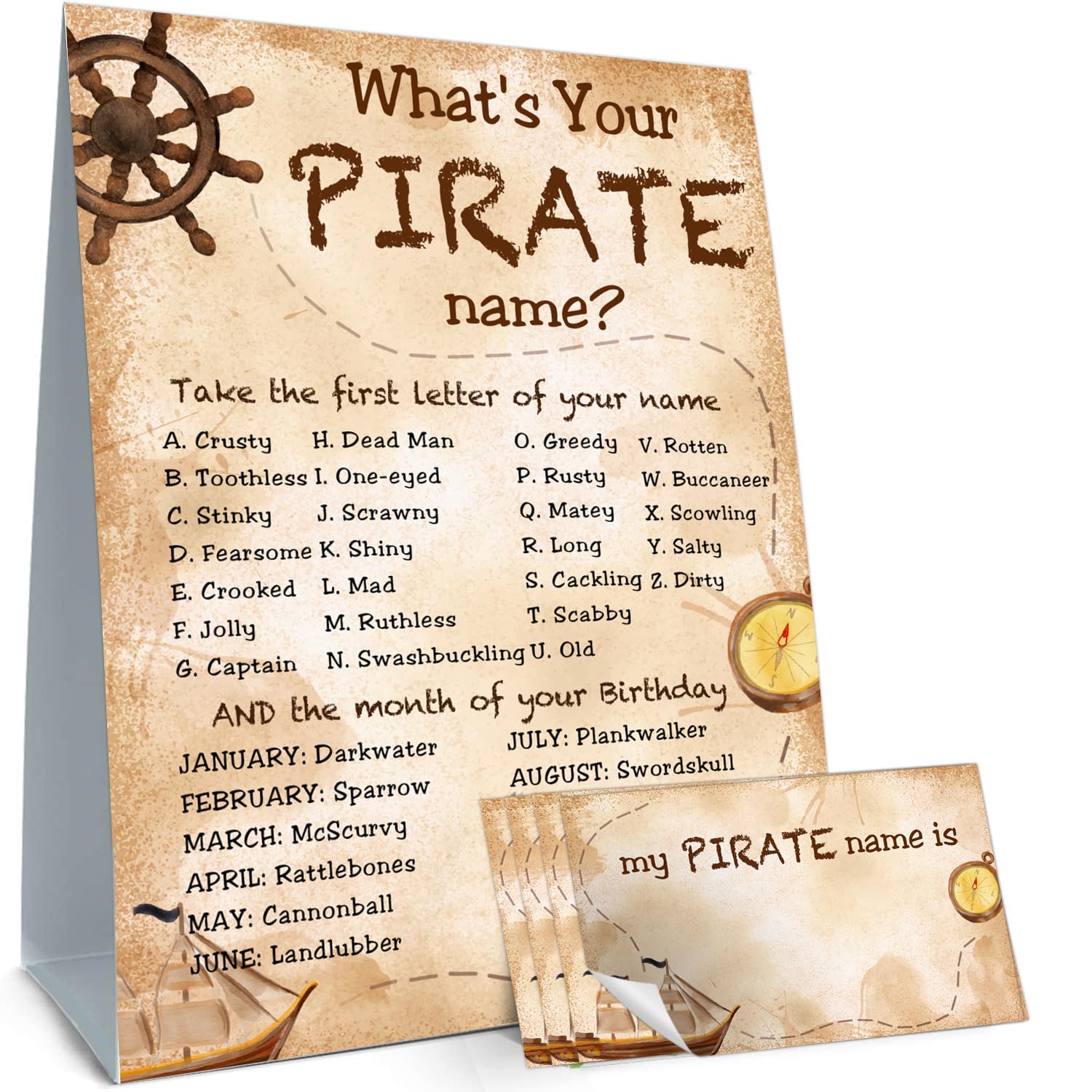 Amazon.com: Cidobi What is Your Pirate Name Game, 1 Pirate Name Game ...