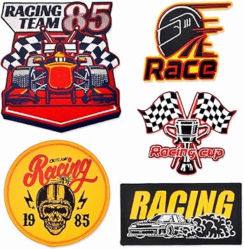 Amazon.com: Embroidered Patches, Racing-Team/Off-Road, Sew On/Iron On ...