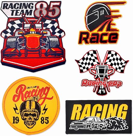 Amazon.com: Embroidered Patches, Racing-Team/Off-Road, Sew On/Iron On ...