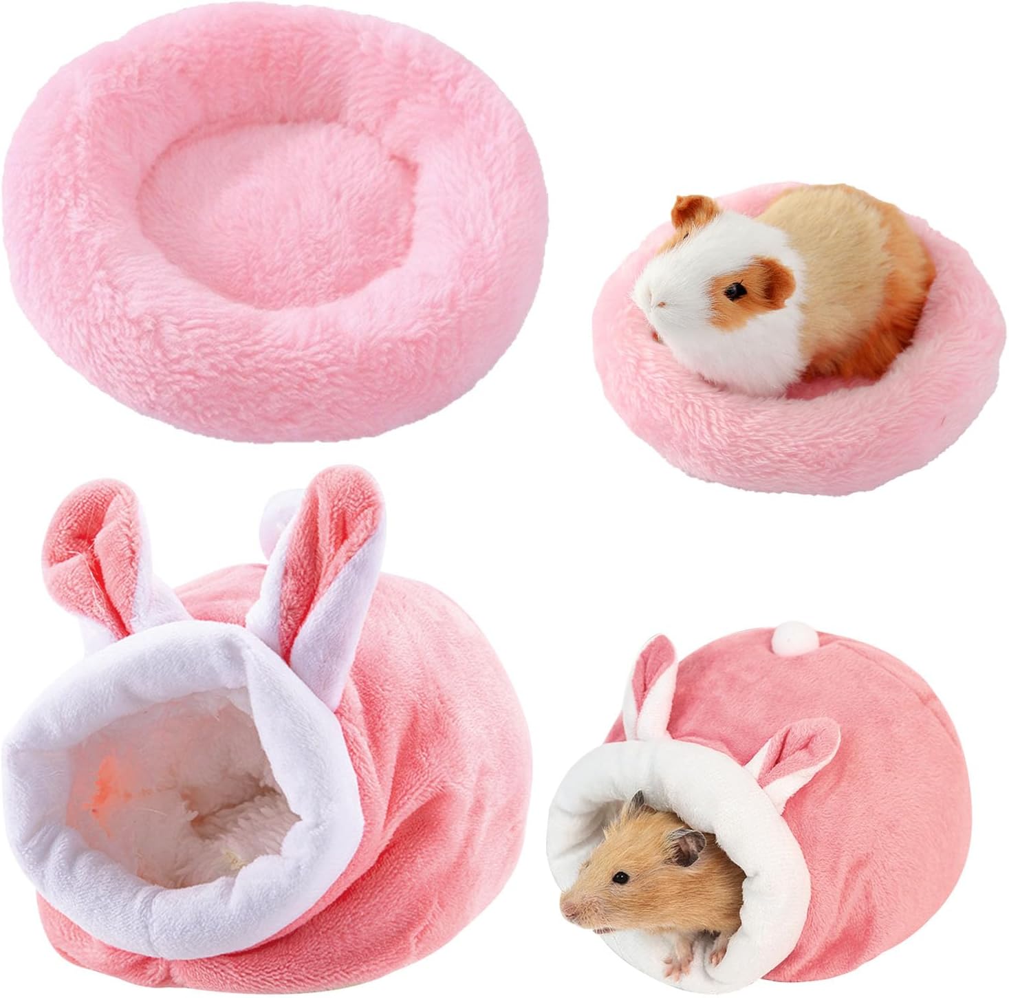 BSITSSS 2 Pack Guinea Pig Bed, Pink GuineaPig Hideout Thickened for ...