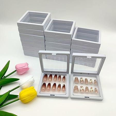 Amazon.com: Noverlife 10PCS Press On Nail Storage Box, 2.6x2.6 inch / 6 ...
