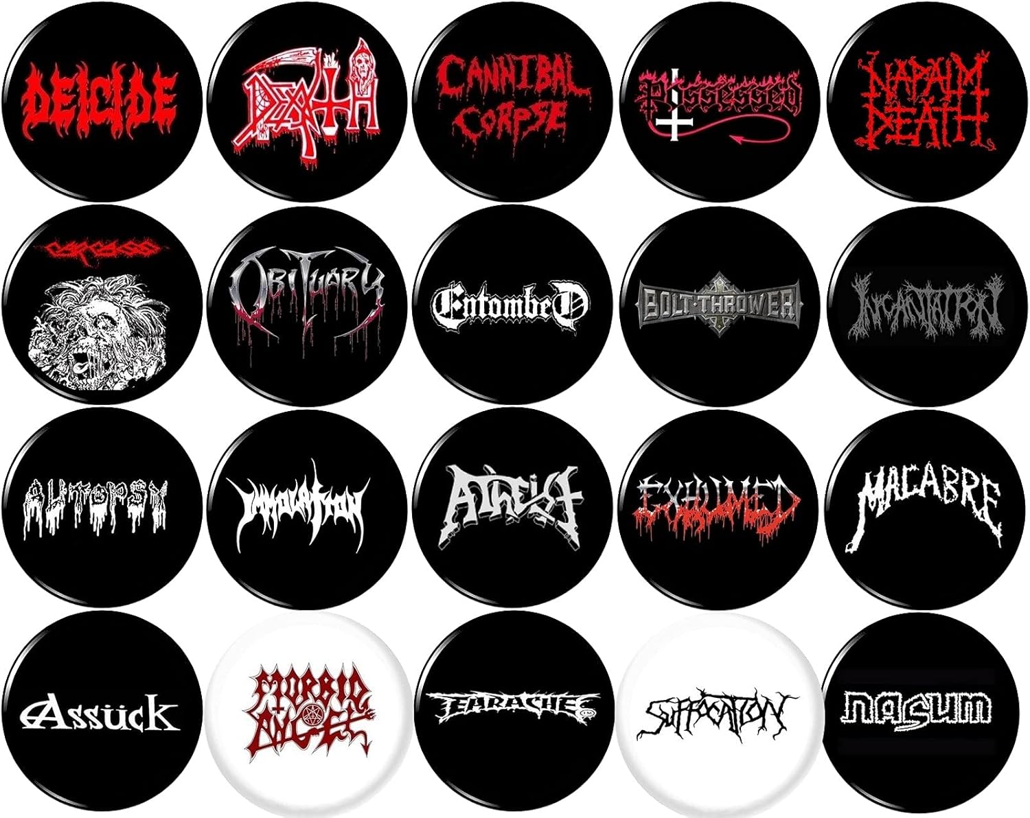 Amazon.com: DEATH METAL x 20 buttons NEW 1" inch (25mm) pins badges ...