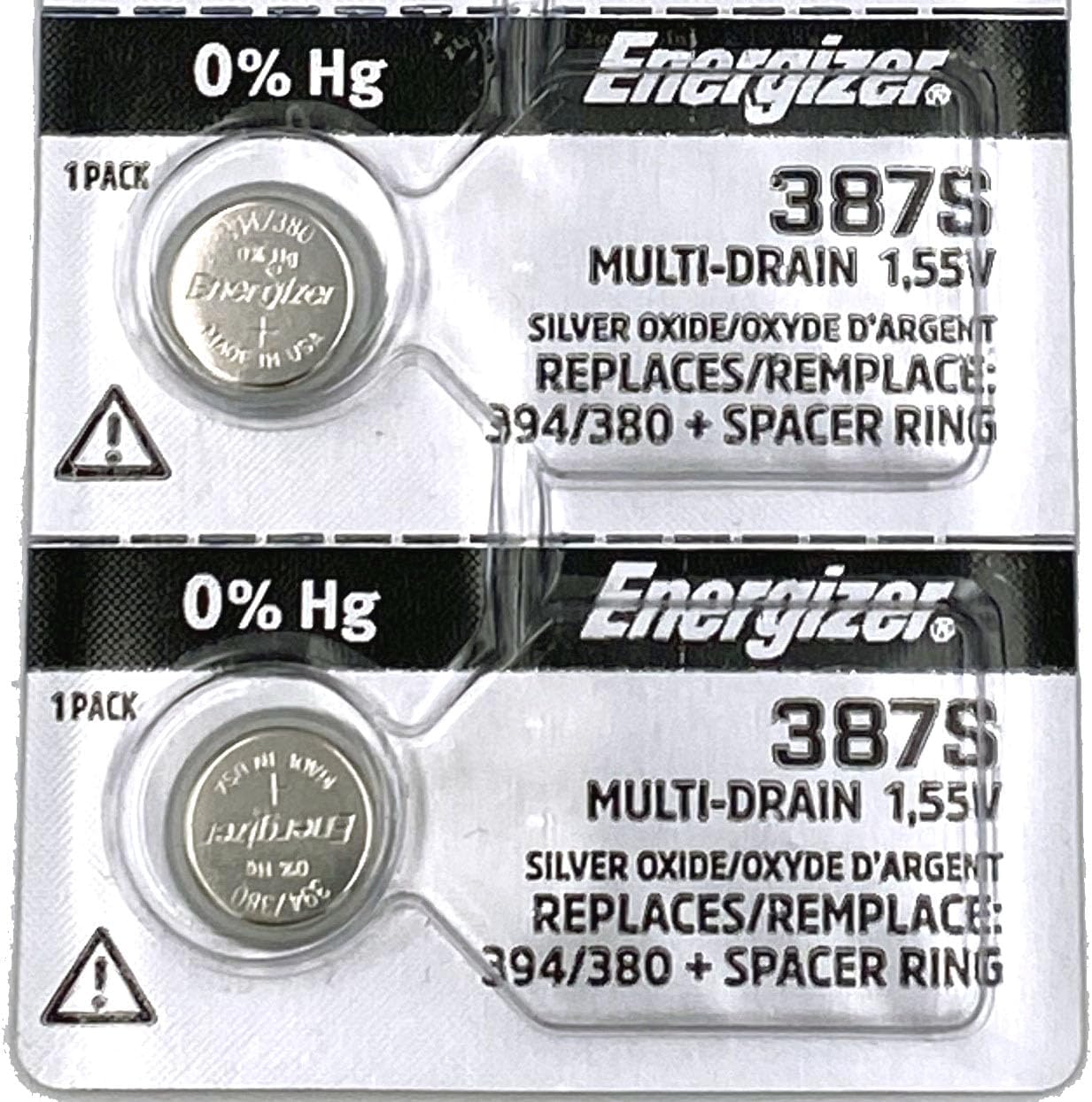 Amazon.com: Energizer 387S Button Cell Silver Oxide Watch Battery Pack ...