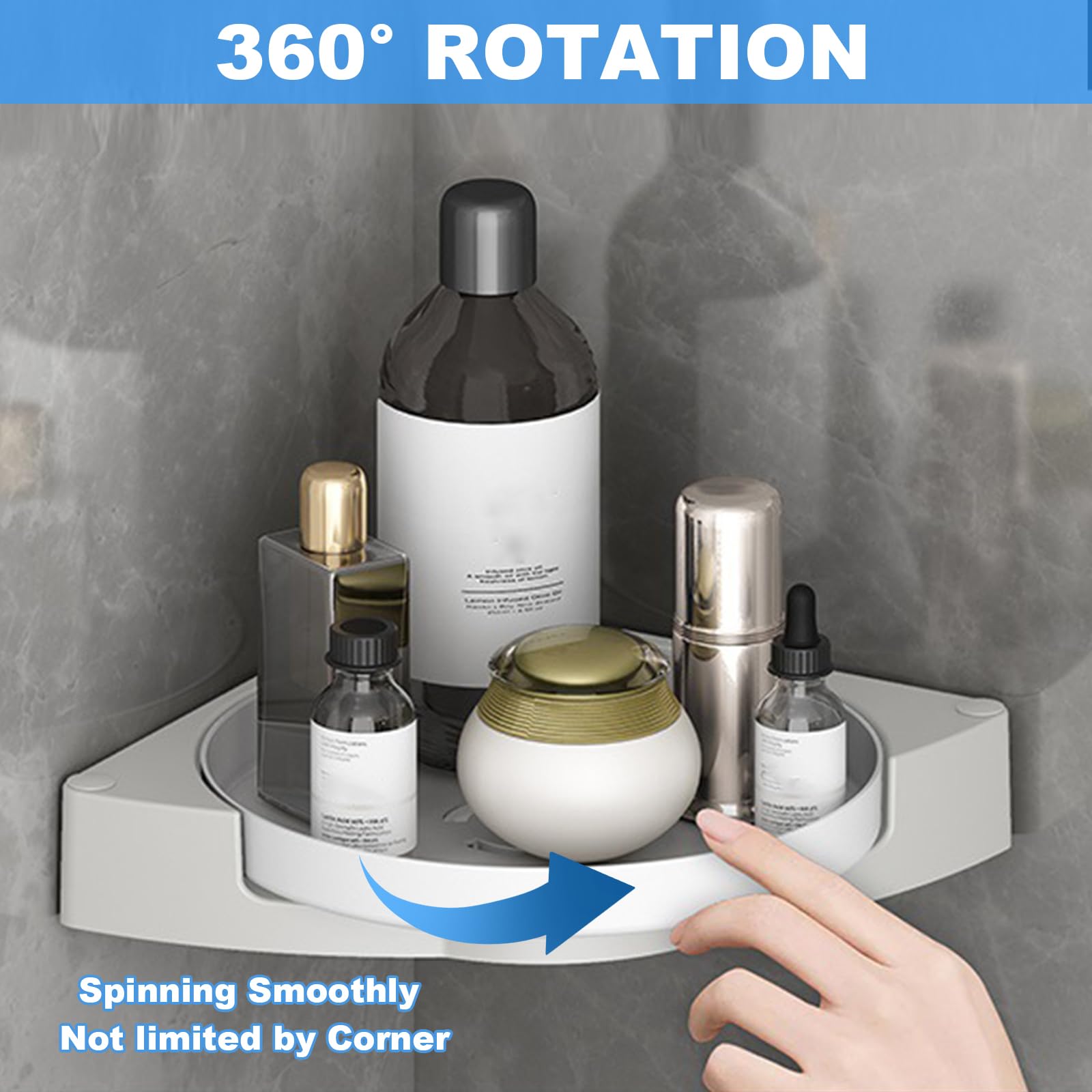 Snapklik.com : Shower Organizer Corner, 360Rotate Shower Organizer Shelves, 2 Pack Shower Lazy ...