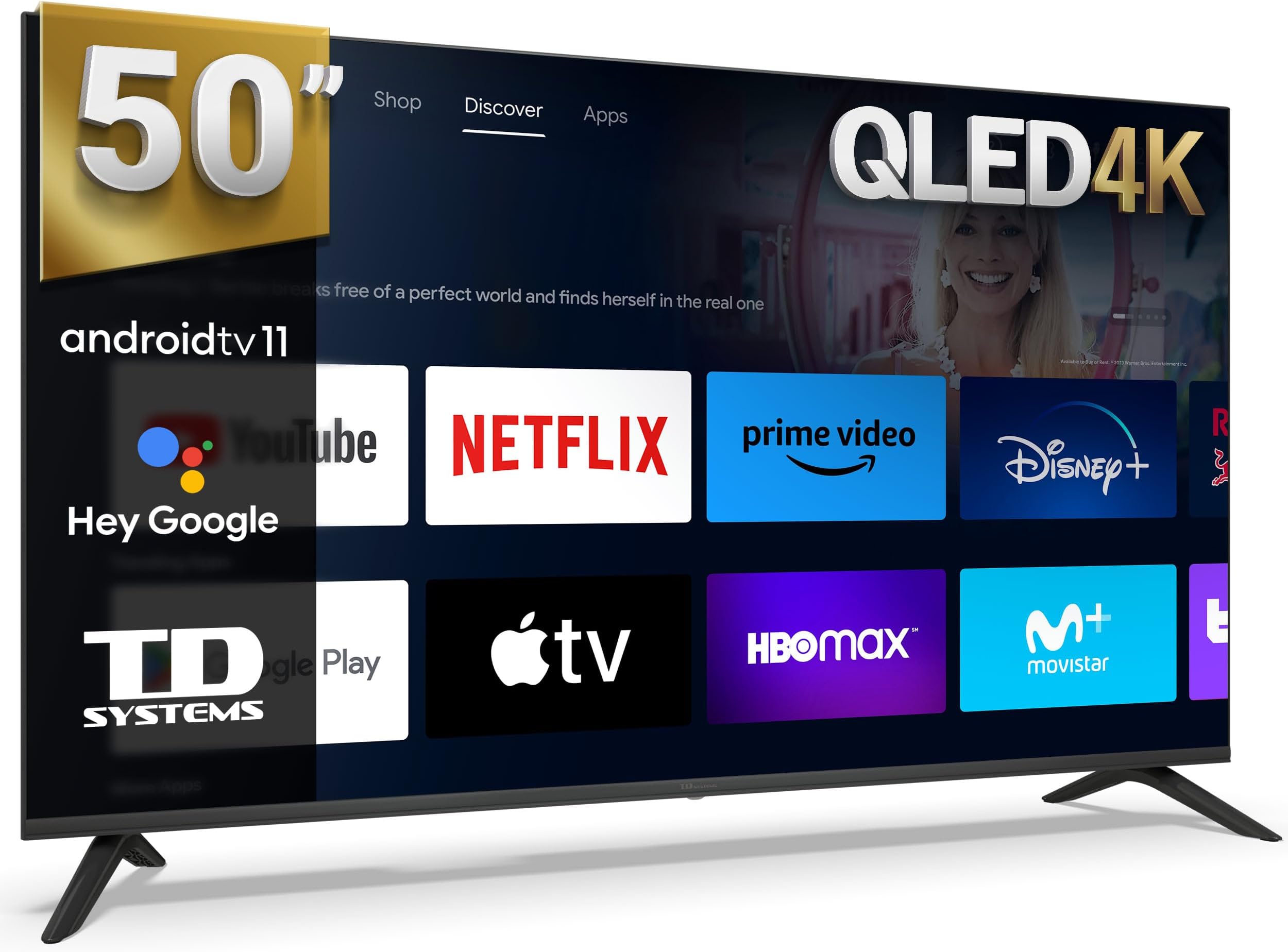 TD Systems - Smart TV 50 Pulgadas QLED 4K, Android 11 ATV Modelo 2024 ...