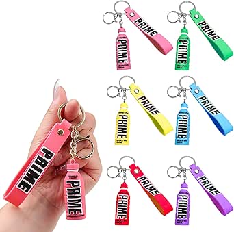 6 Pack Prime Drink Bottle Keyring Keychain, Trendy Accessory for ...