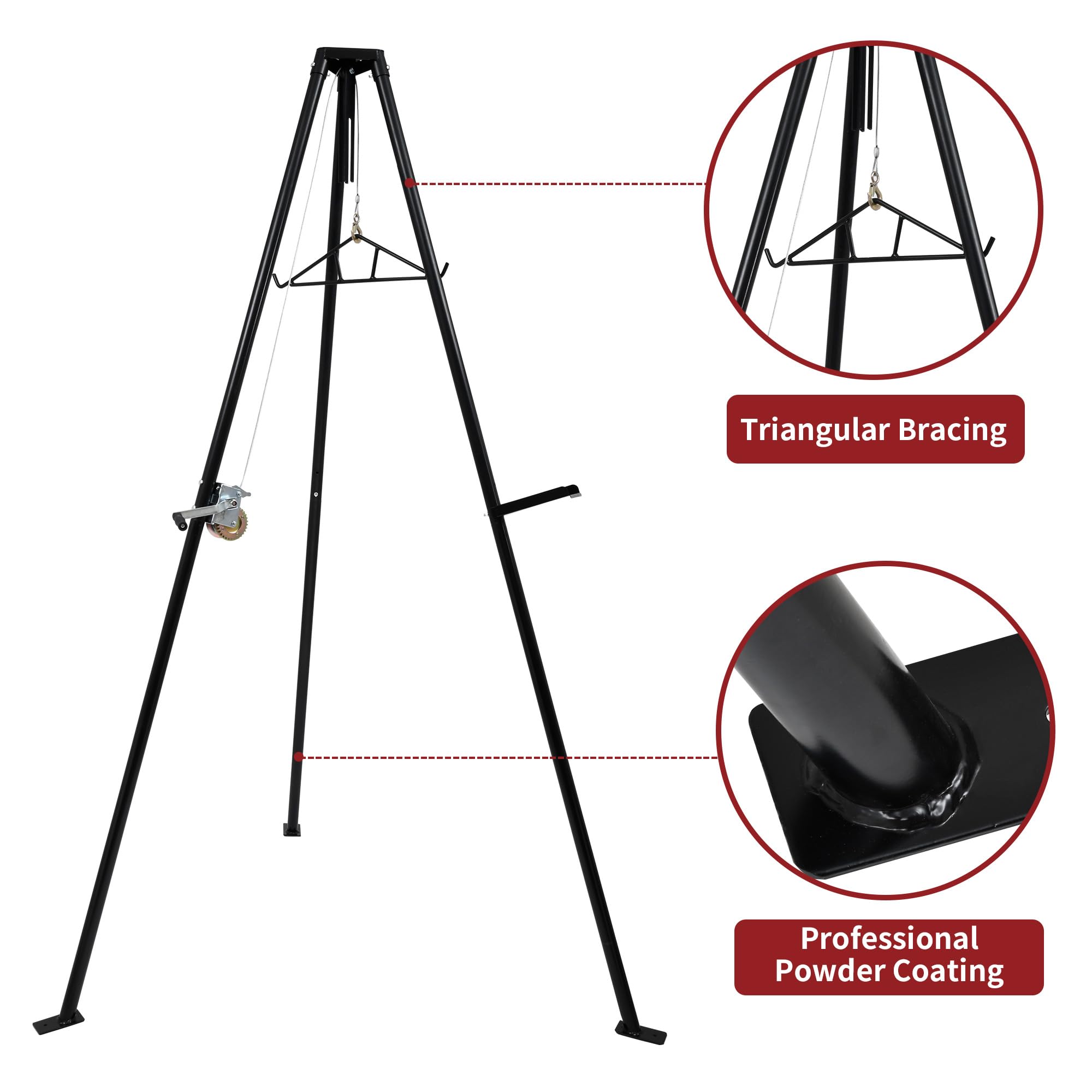 Snapklik.com : YITAMOTOR 600lbs Tripod Game Hoist Deer Hanger, 3 Point ...
