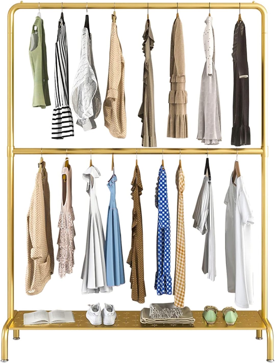 Amazon.com: UPCOT Clothing Rack 2-Tier Clothing Rack Floor-Standing ...