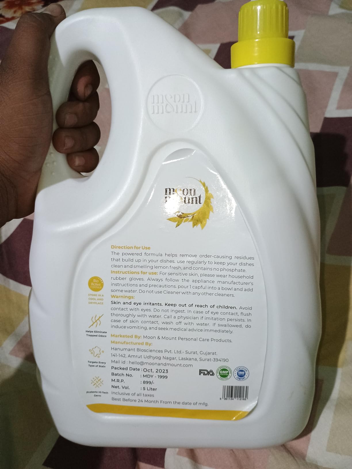 Moon & Mount Dishwash Liquid Gel Lemon Can Jar, with Lemon Fragrance ...