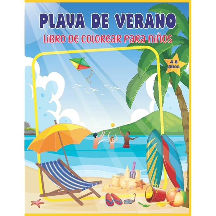 Buy Playa de Verano Libro de Colorear Para Niños de 4-8 Años: Páginas ...