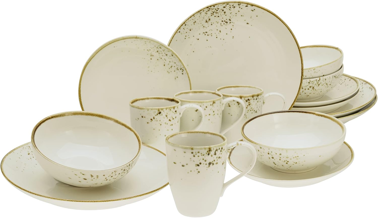 CreaTable, 14699, Serie Nature Collection Natural Living, 16-teiliges Geschirrset für 4 Personen ...