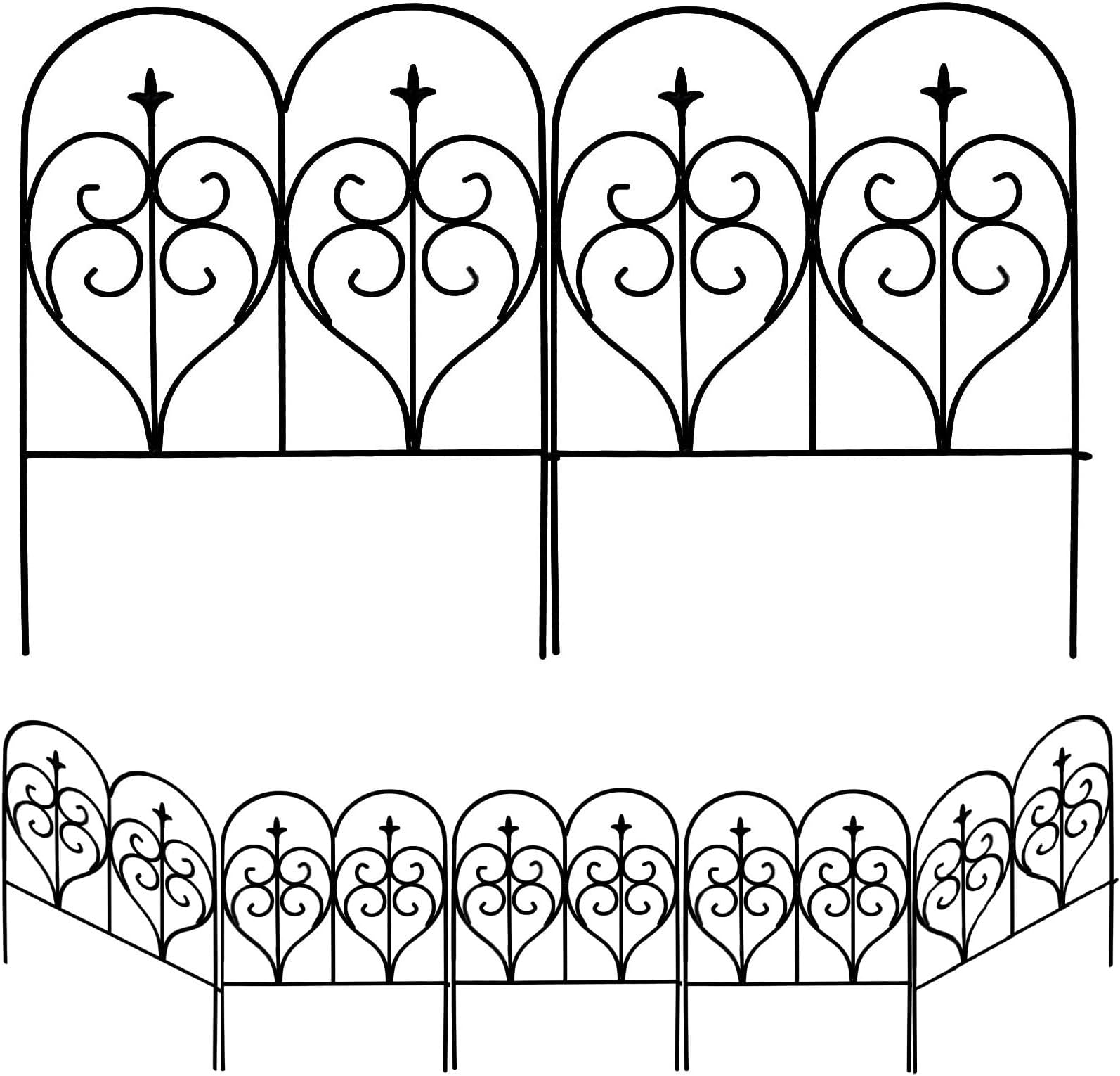 Amazon.com : Gift Boutique Decorative Metal Garden Fence 4 Pack Flowers ...