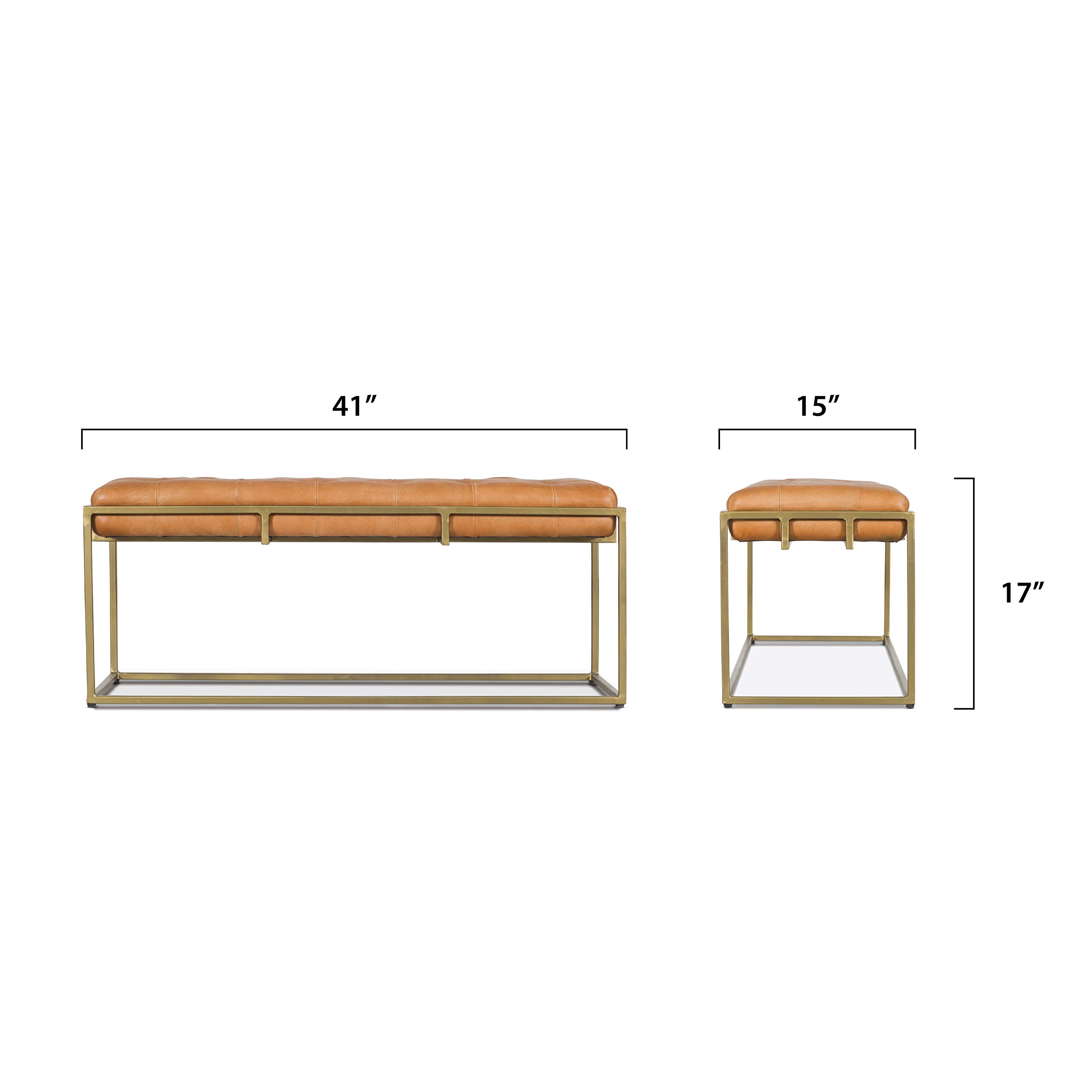 Edgemod Curio Bench in Carbon Saddle Tan