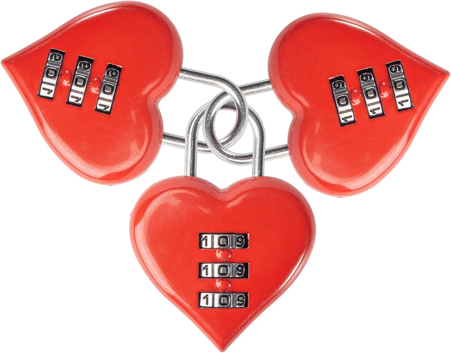 Simple polymer 3 Pcs Mini Heart Password Lock Small Metal Heart Shaped ...