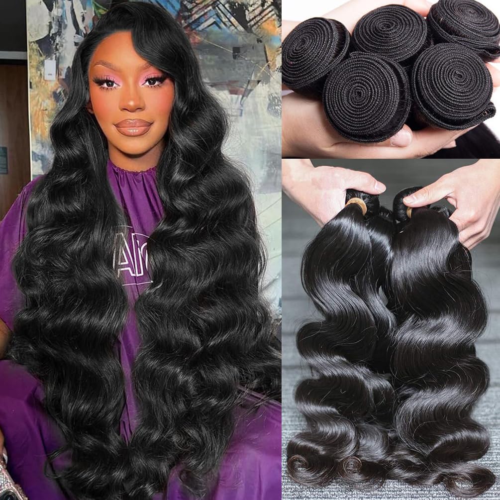 Amazon.com : Body Wave Human Hair 3 Bundles 10A Grade 100% Unprocessed ...