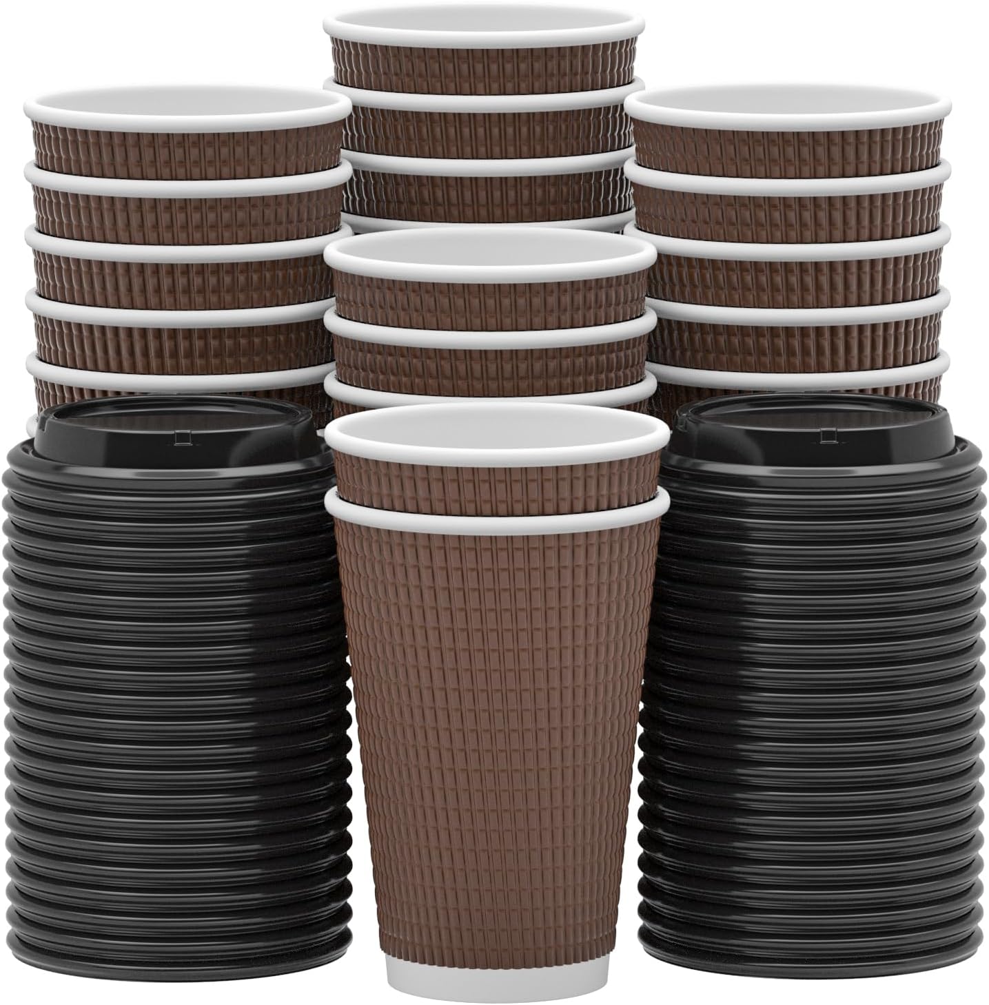 Amazon.com: Qunclay Disposable Coffee Cups with Lids,16 oz (80 Pack ...