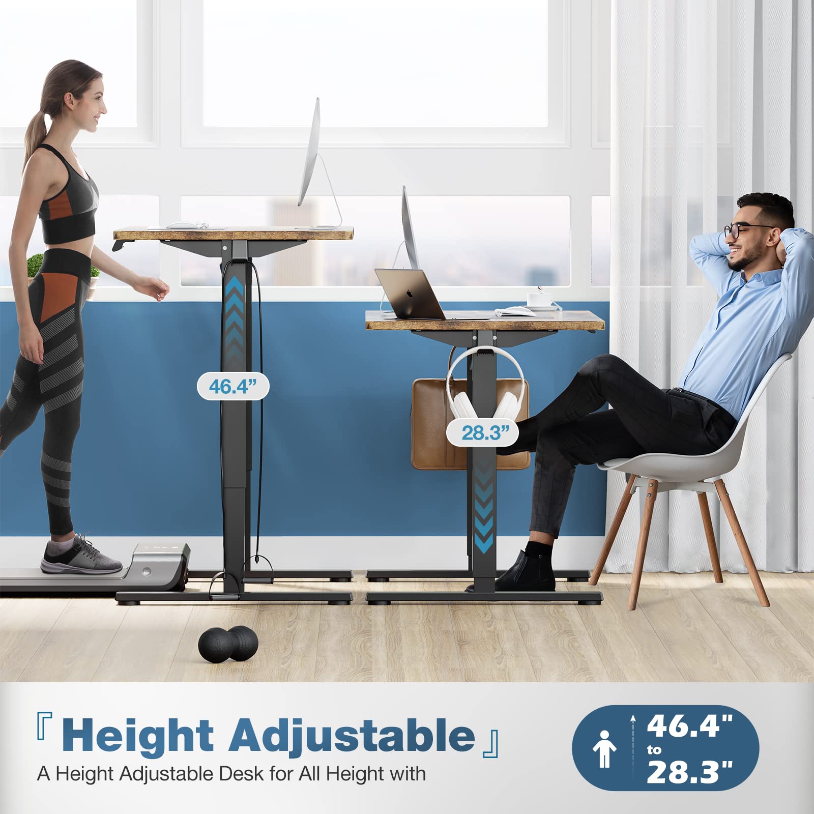 Snapklik.com : Standing Computer Desk, Office Table Adjustable Height ...