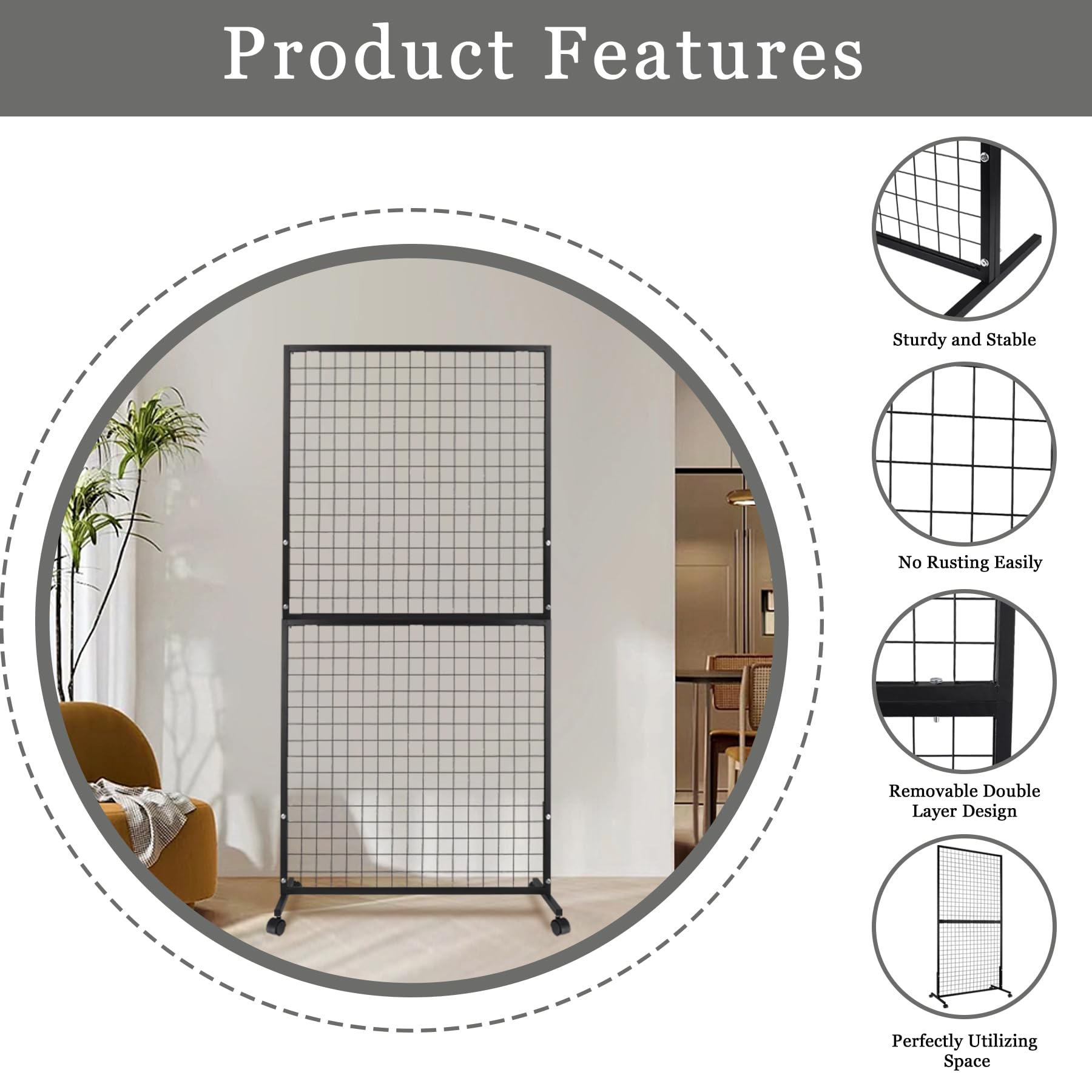 Snapklik.com : Ktondic 36 Grid Panels For Display, Movable Gridwall Panel