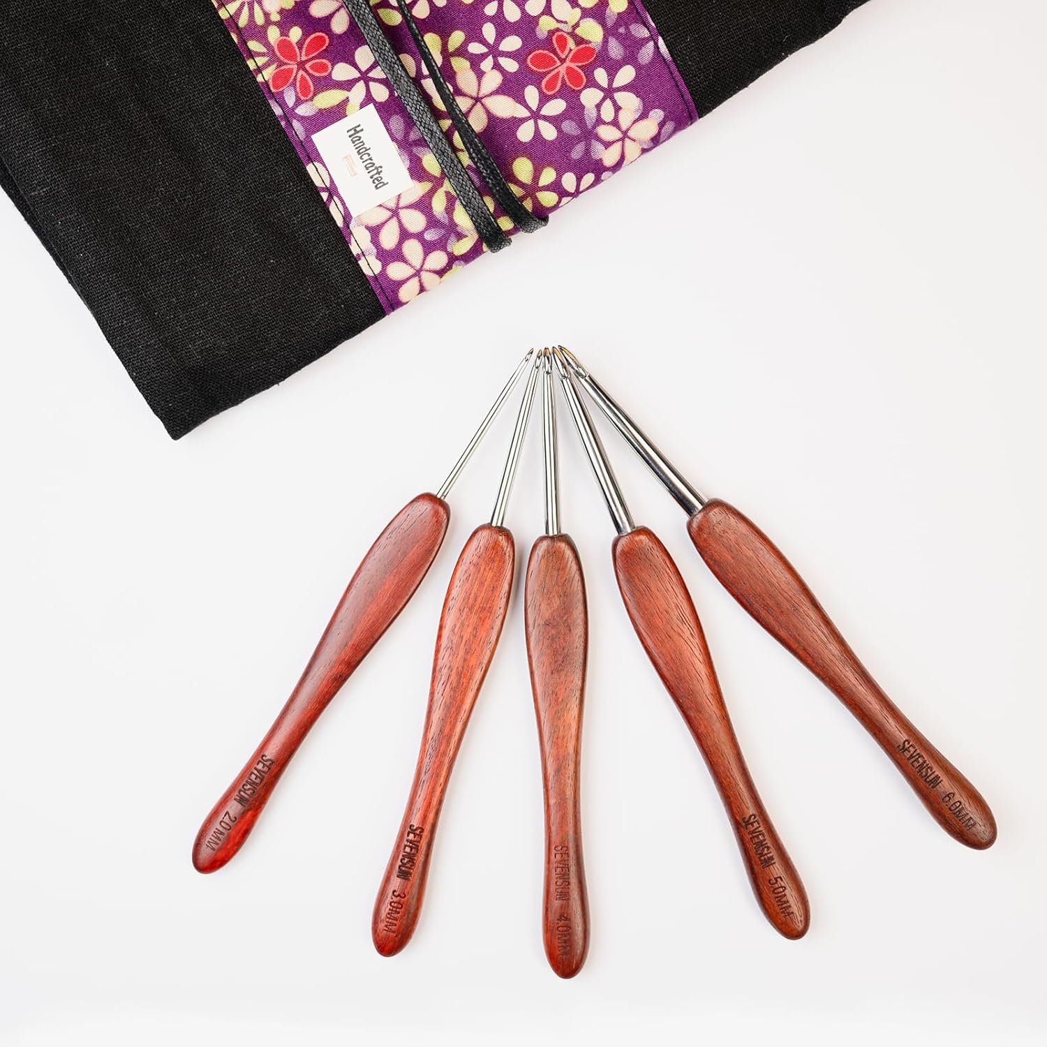 Amazon.com: SEVENSUN Crochet Hooks Set 5 Pack of 2mm 3mm 4mm 5mm 6mm ...