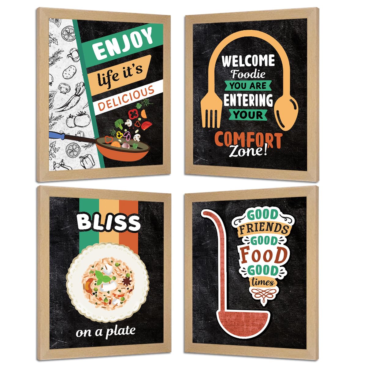 Chaka Chaundh - Dining Quotes Wall Frame - Family Eats Together Quotes ...