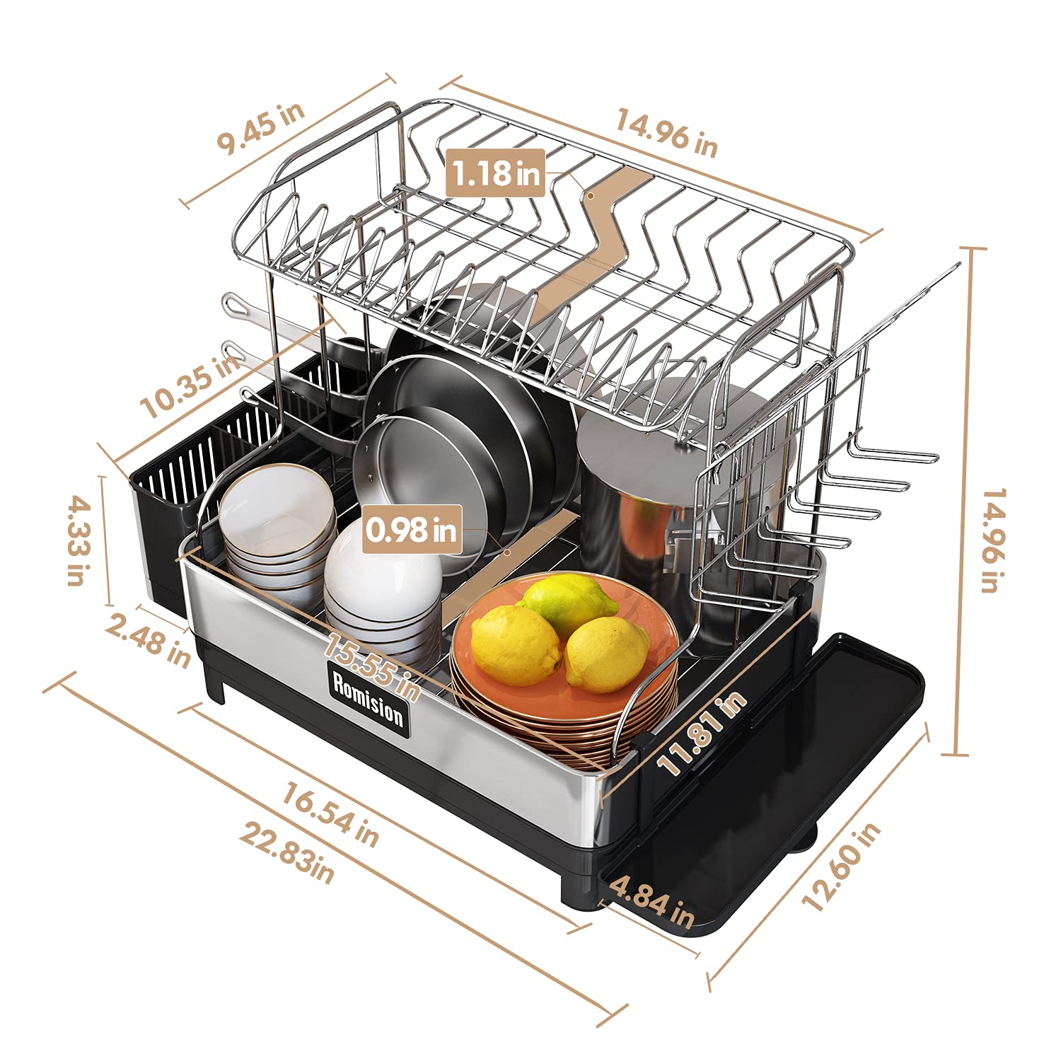 Romision Dish Drying Rack wit...B098SYHNTD | Encarguelo.com