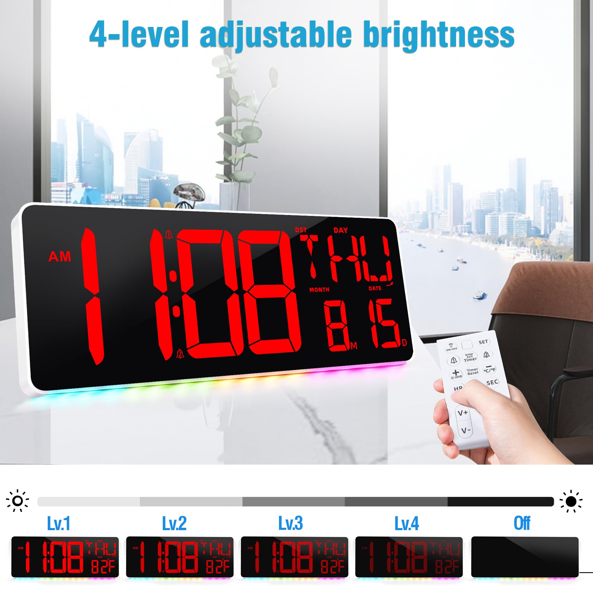 Snapklik.com : TXL 13.7 Inch Large Digital Wall Clock