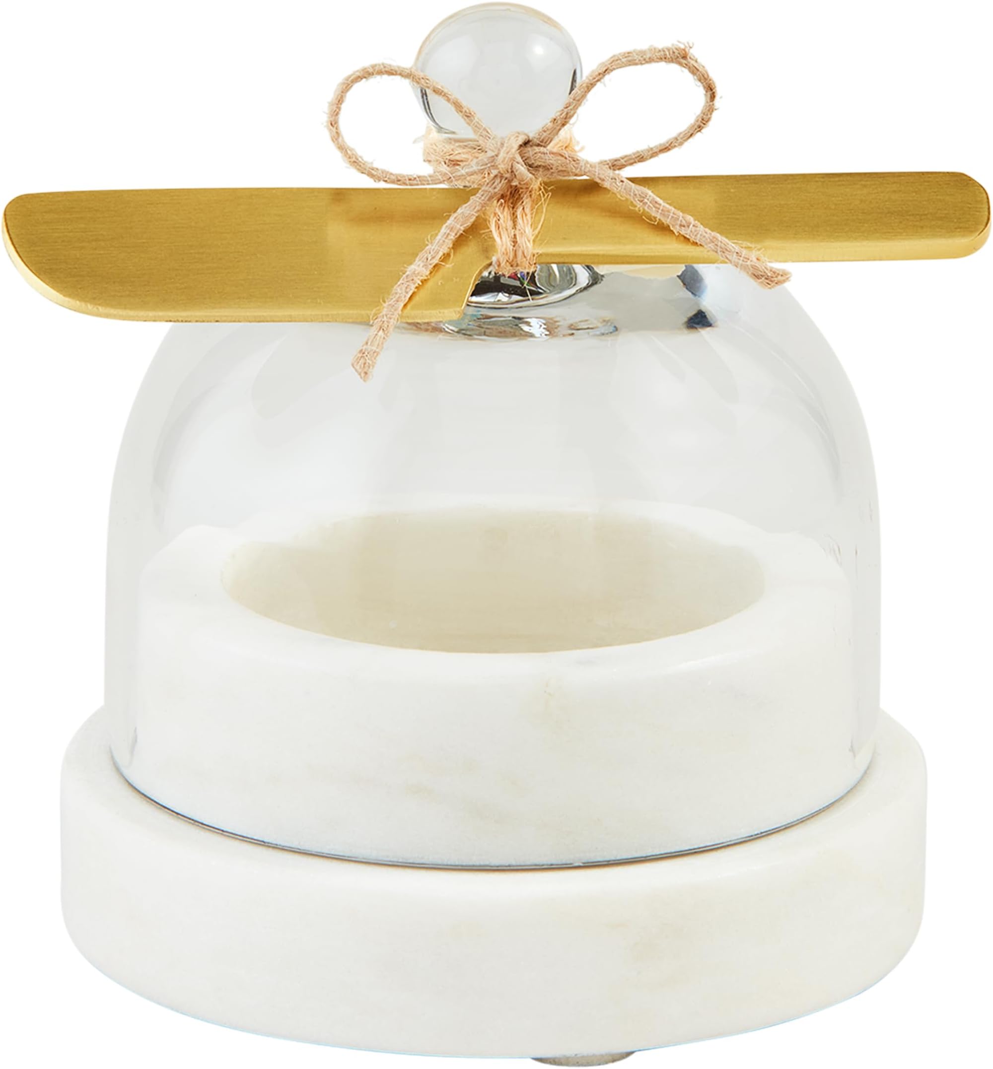 Amazon.com | Mud Pie Round Marble Butter Dish, cloche 4 1/2" x 3 1/2 ...