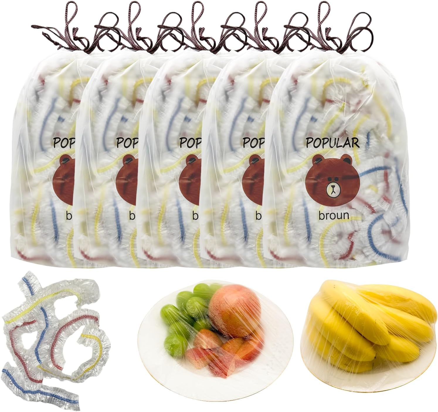Amazon.com: 500pcs Reusable Elastic Food Covers - Universal Stretchable ...