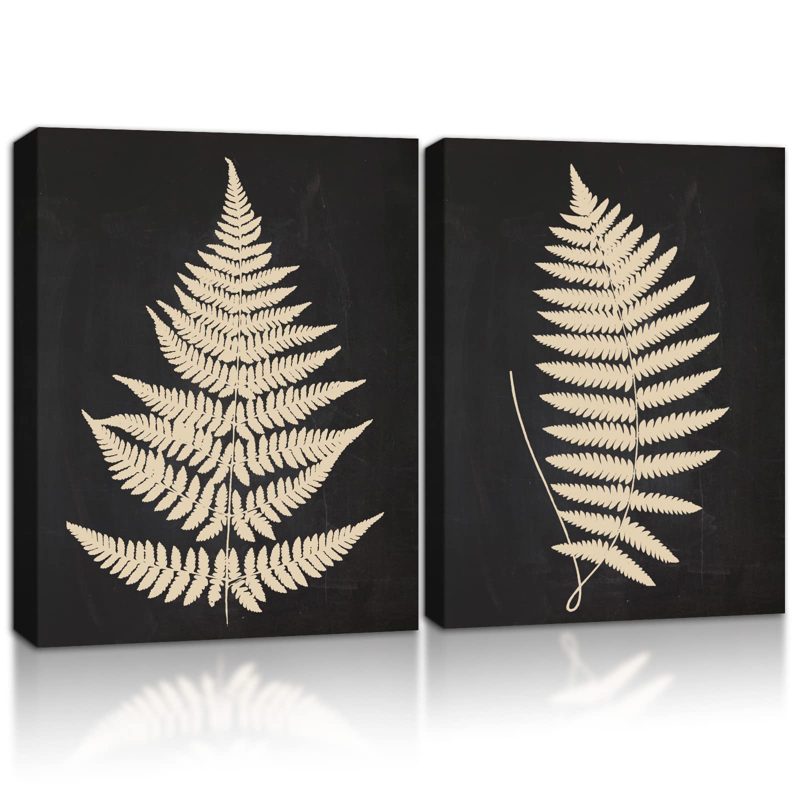Amazon.com: Botanical Plant Canvas Wall Art Black Background Modern ...