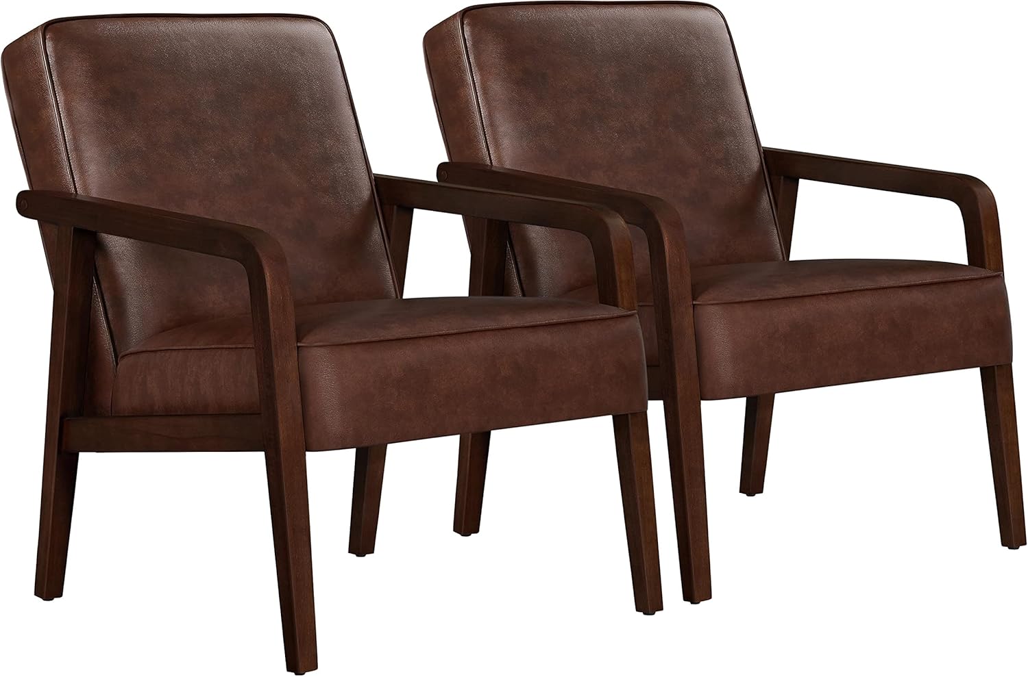 Yaheetech Set 2 Poltrone in Ecopelle Lounge Poltrona Imbottita con ...