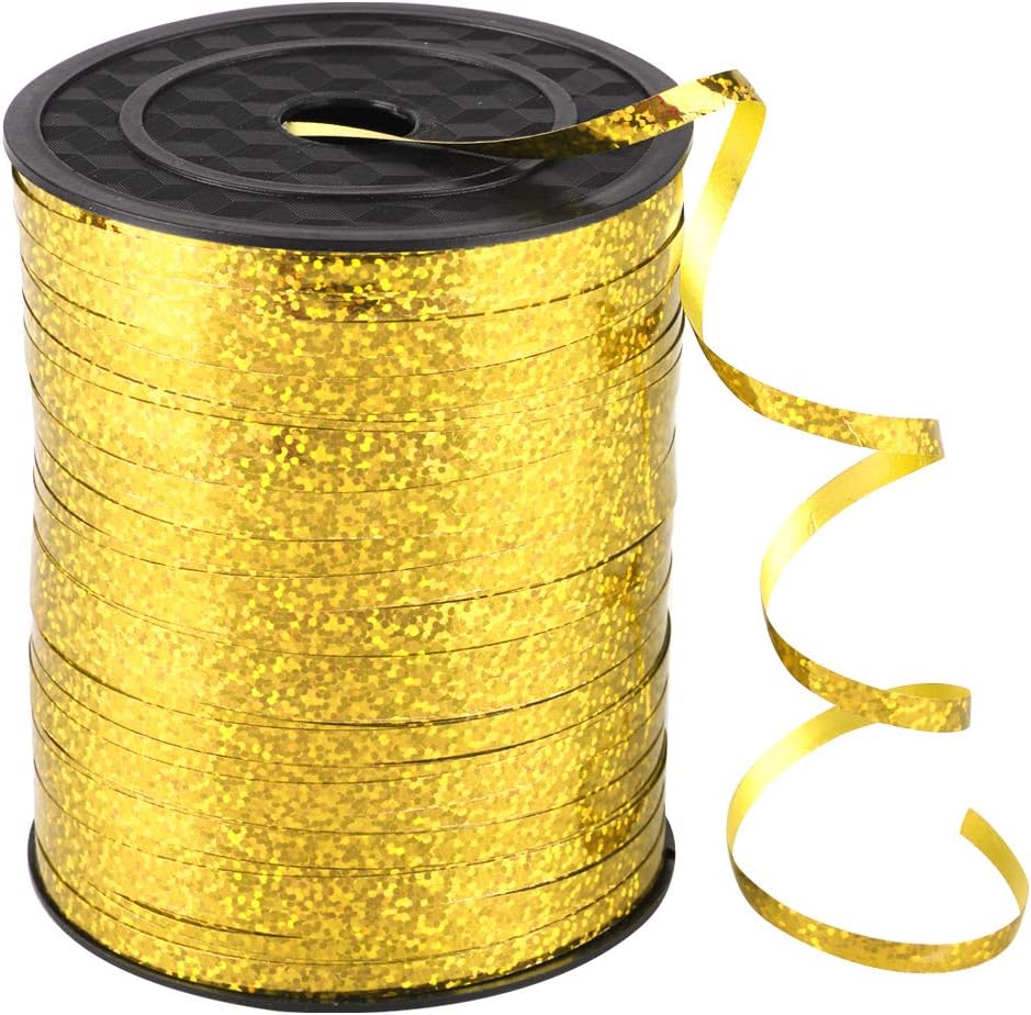 Amazon.com: 500 Yards Silver Shiny Curling Ribbon Metallic Balloon Roll ...